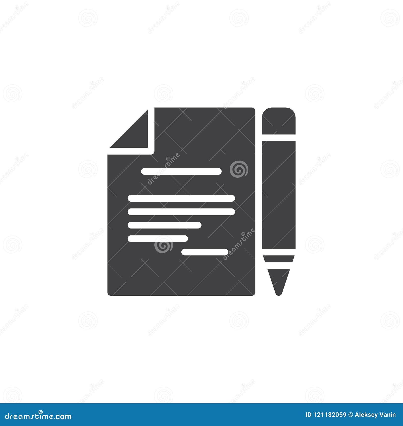 Pen and paper vector icon stock vector. Illustration of pixel - 121182059