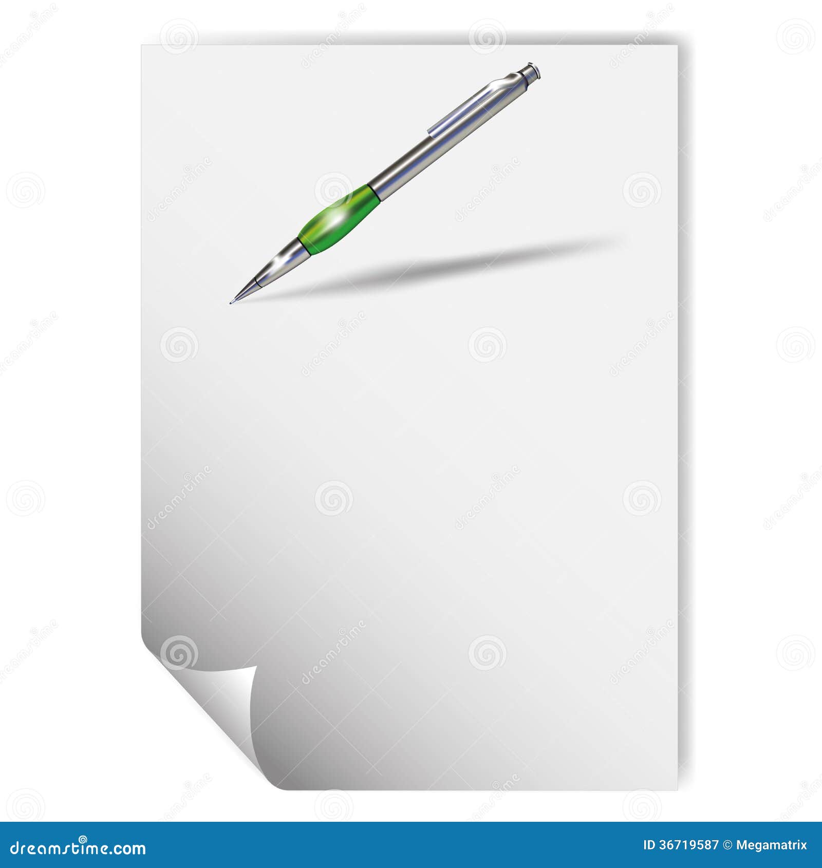 Pen on paper stock vector. Illustration of sketch, form - 36719587