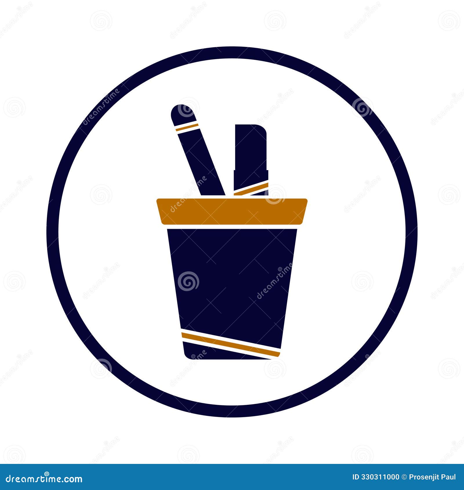 Pen, Pencil, Holder, Ruler, Scale, Pen Holder Icon Stock Illustration ...