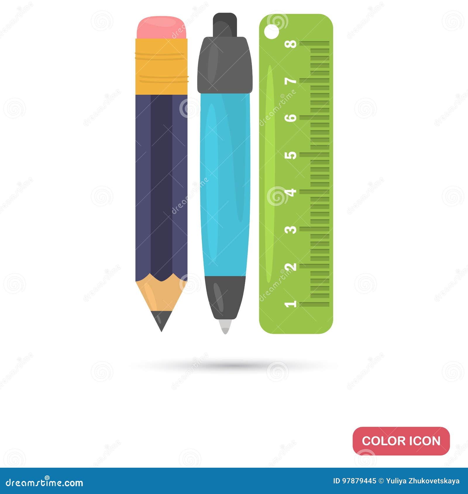Set Ruler, Color Palette Guide, Laptop And Gear, Magic Wand, Paint ...