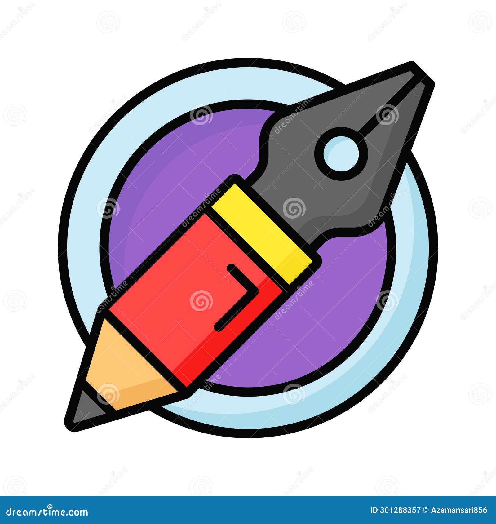 Pen and Pencil Tool Vector Design, Isolated on White Background Stock ...