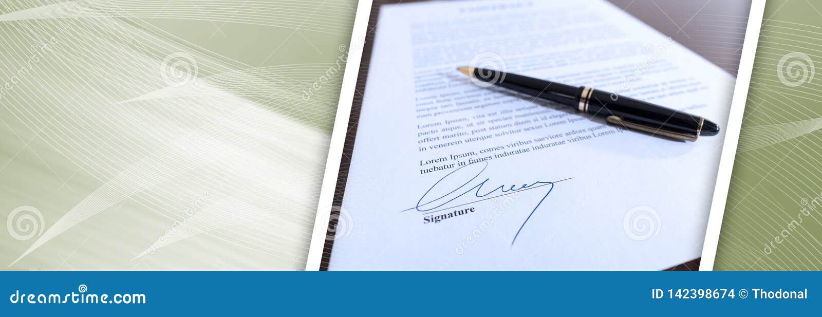 Signing of a Contract. Panoramic Banner Stock Photo - Image of copy ...