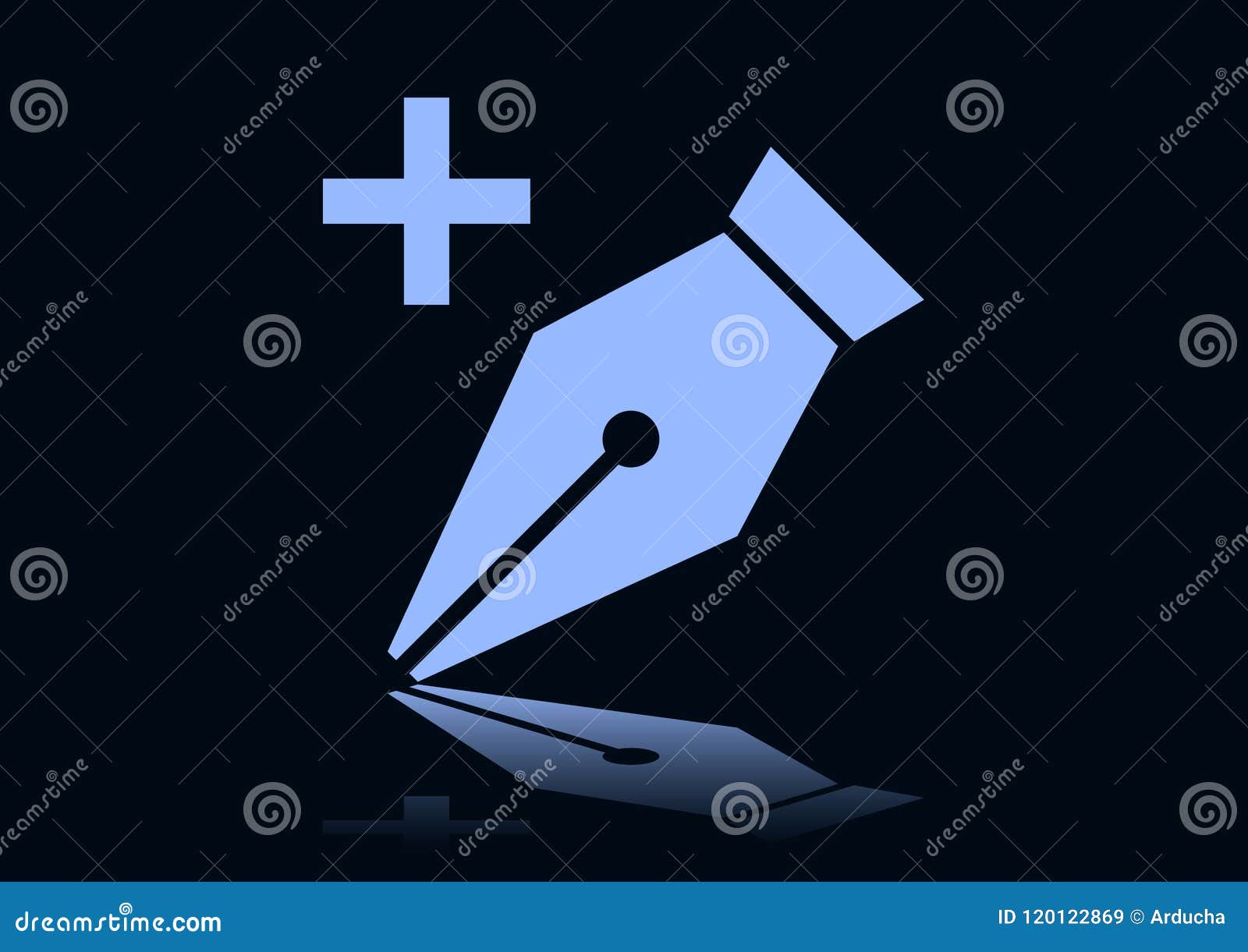 Pen plus art tool stock vector. Illustration of icon - 120122869