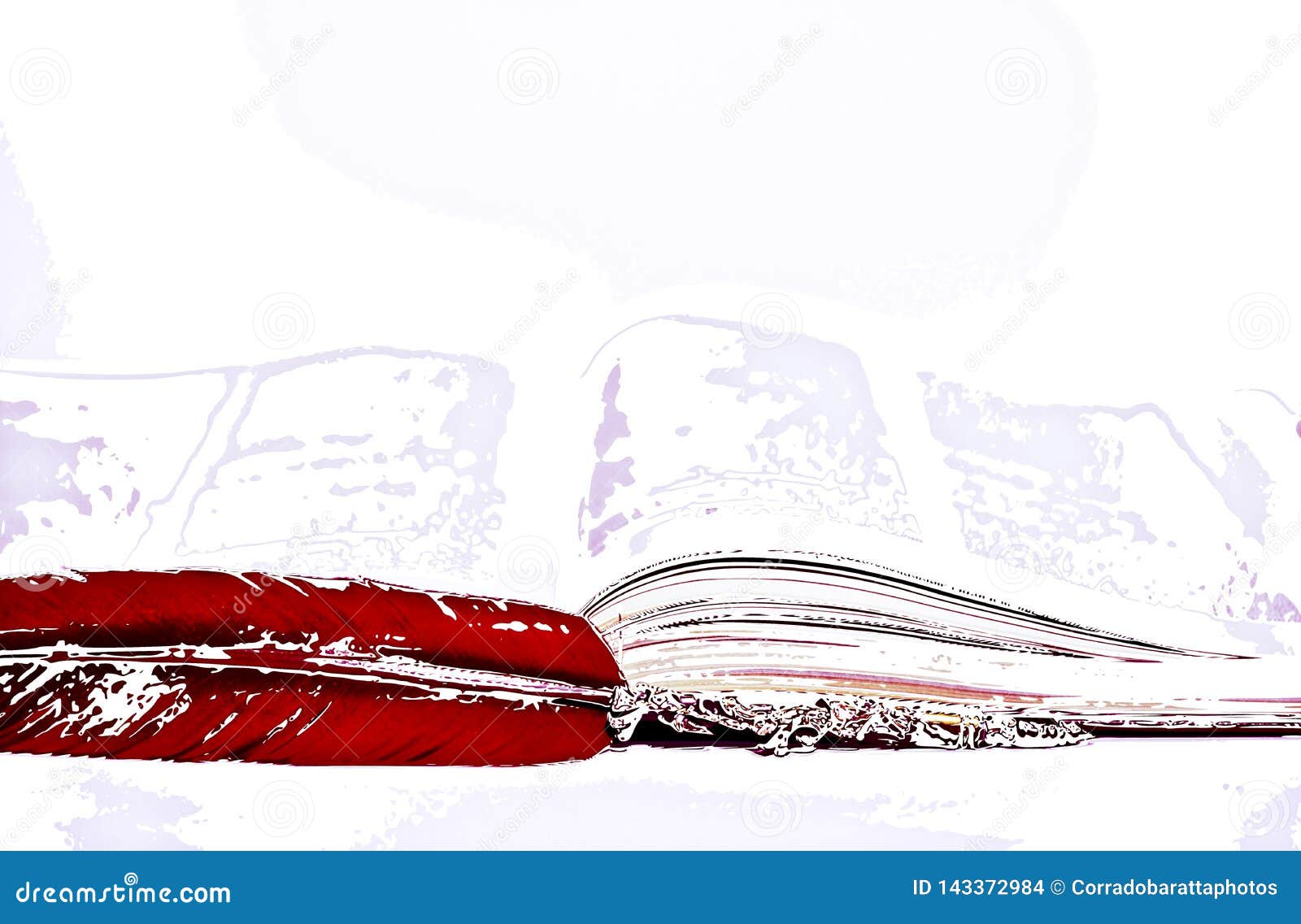 A pen and a poetic book stock illustration. Illustration of creativity ...