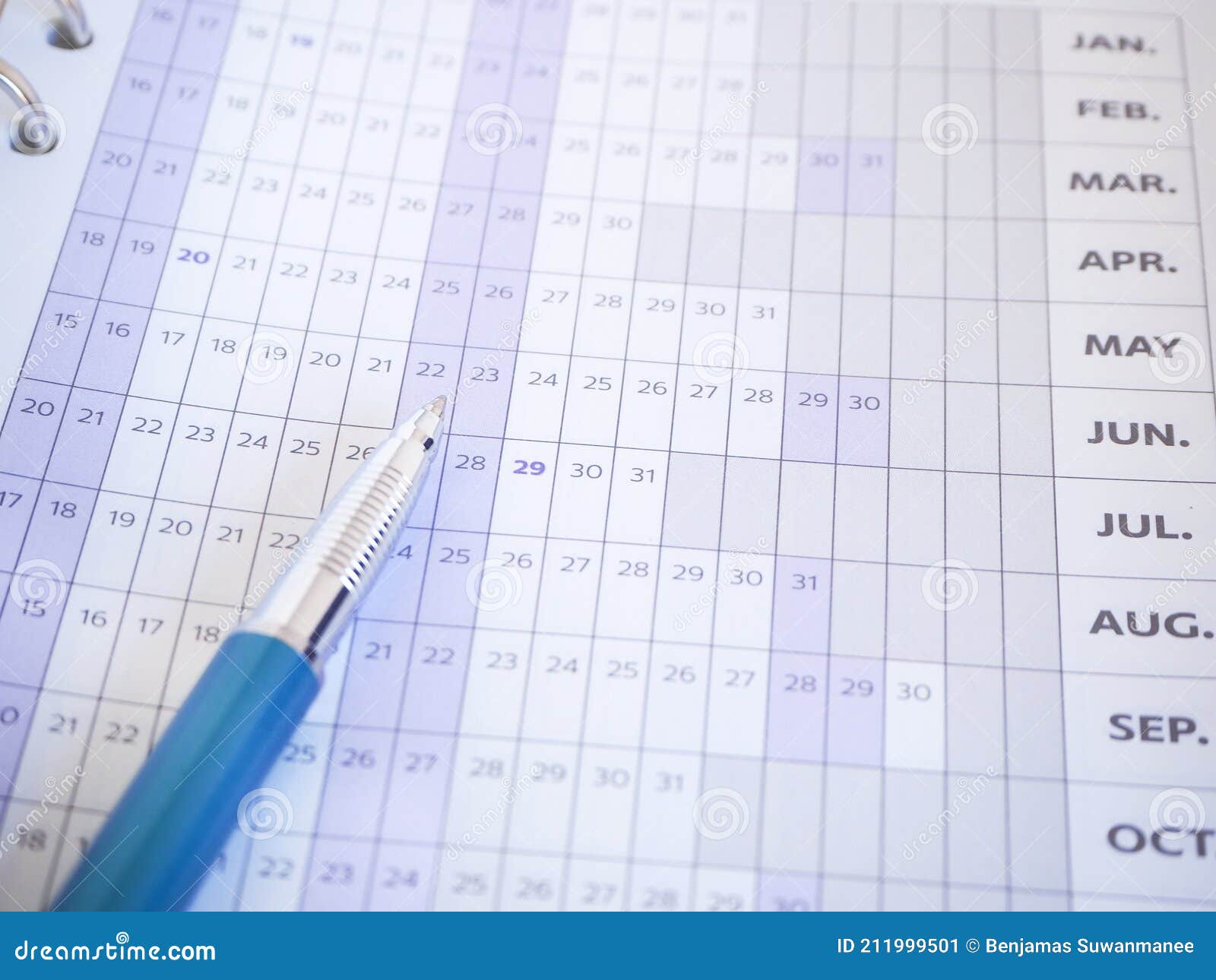 Pen Point Date on-page of Monthly Plan. Stock Image - Image of monthly ...