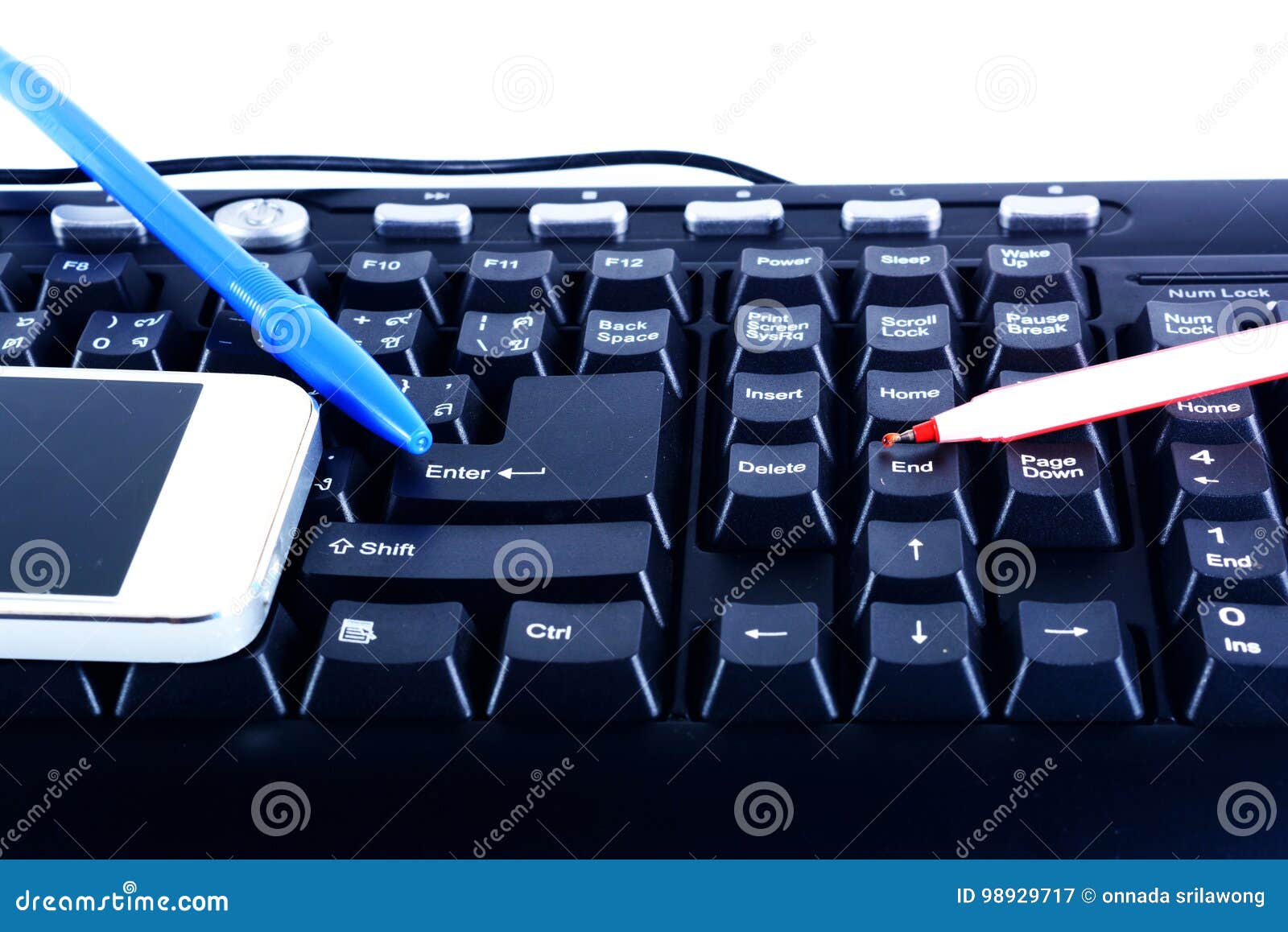 2 Pen Point To Enter and End Stock Image - Image of office, choose ...