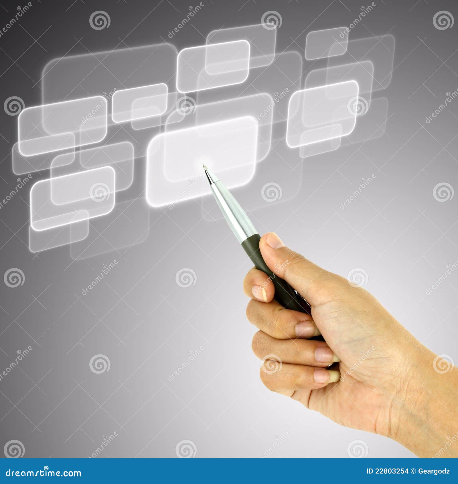 A Pen Pointer on a Touch Screen Stock Illustration - Illustration of ...