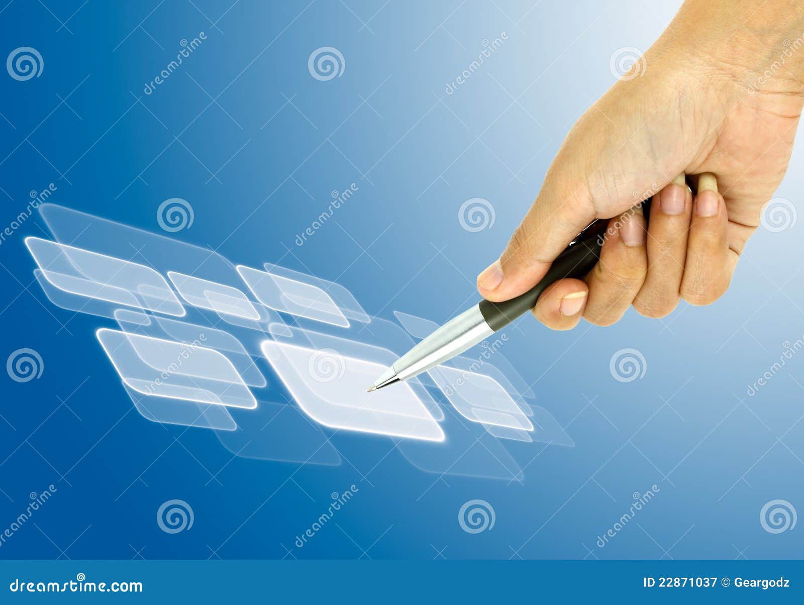 A pen pointer touch screen stock illustration. Illustration of manager ...