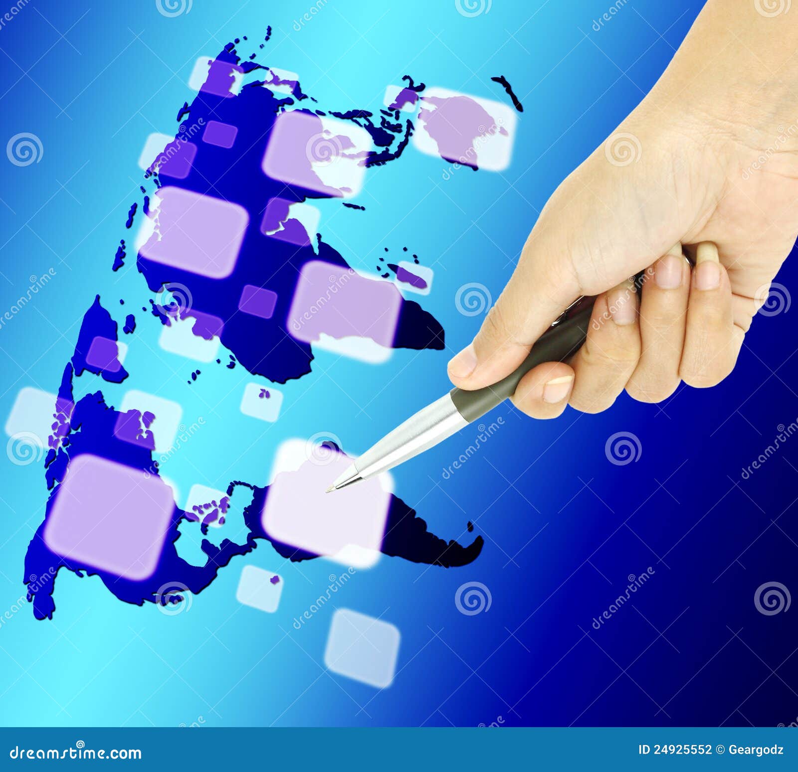 A Pen Pointer Touch Screen Interface Stock Illustration - Illustration ...
