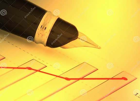 A Pen on Positive Earning Chart(y) Stock Image - Image of money ...