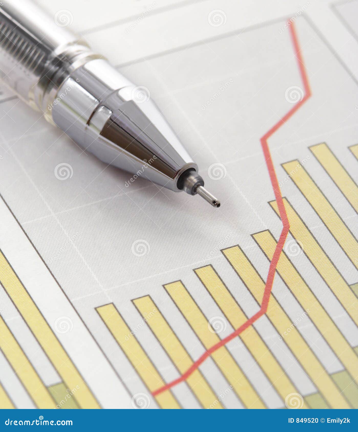 Pen on Positive Earning Graph Stock Photo - Image of detailed, drawing ...