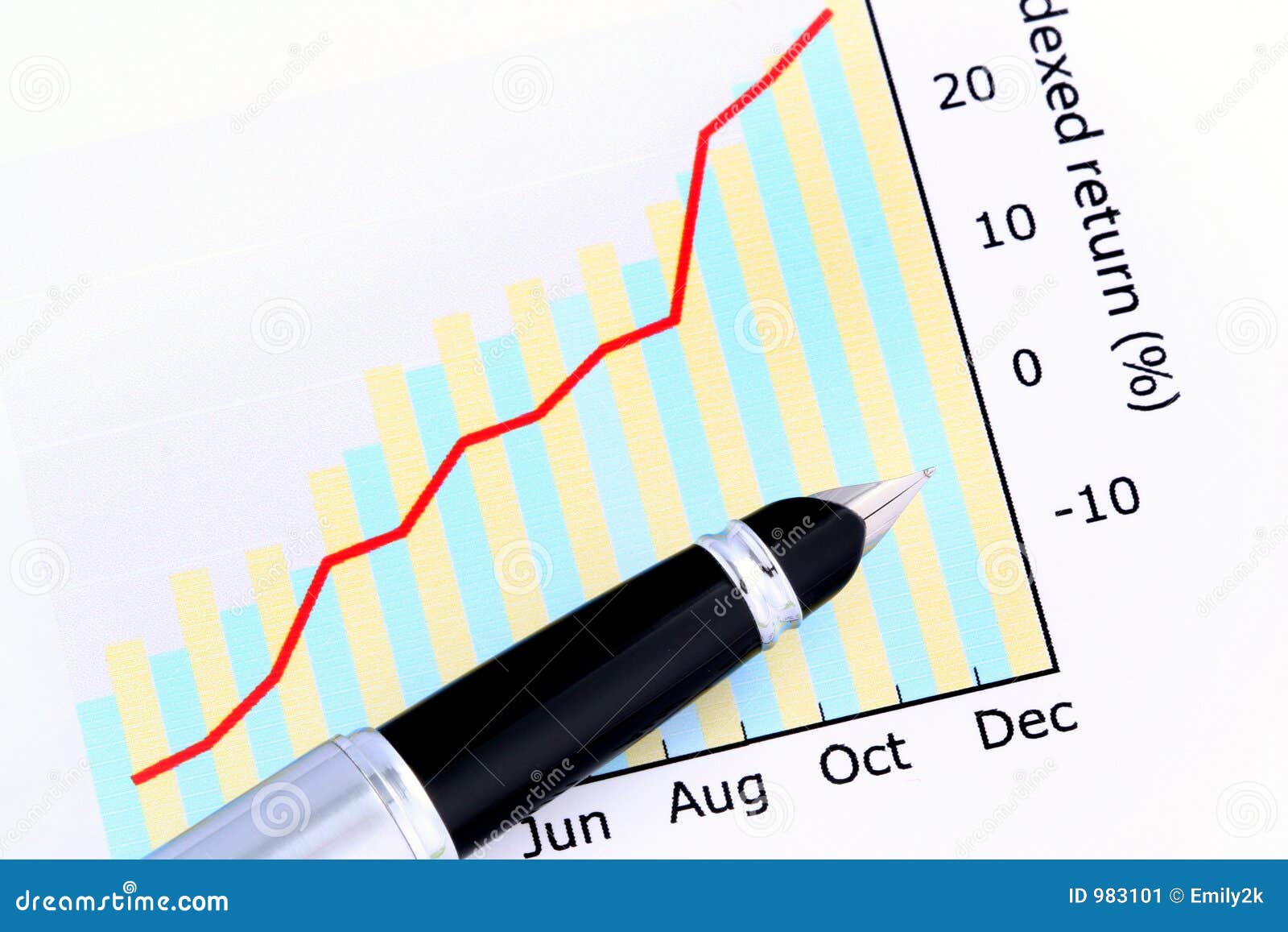 Pen on Positive Earning Graph Stock Image - Image of increase, macro ...