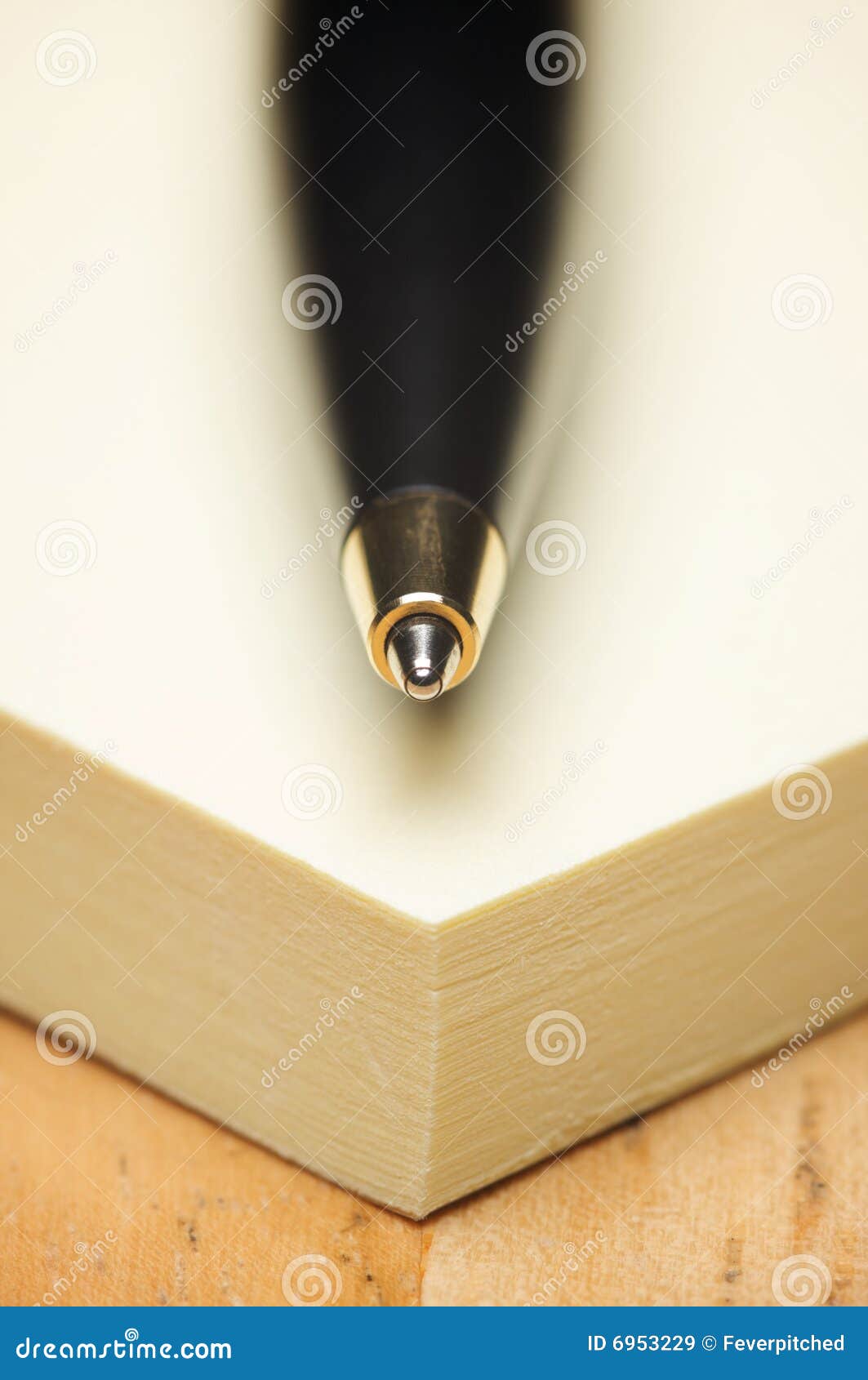 Pen and Post it Notes Pad stock image. Image of frame - 6953229