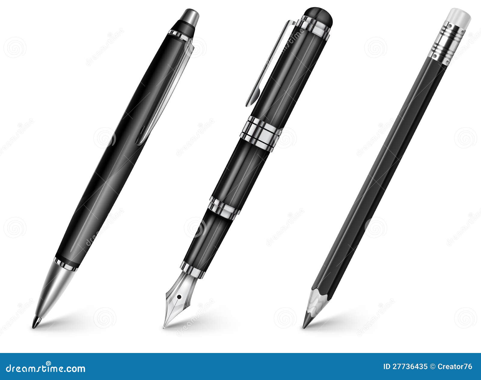 Pen, potlood, vulpen vector illustratie. Illustration of idee - 27736435