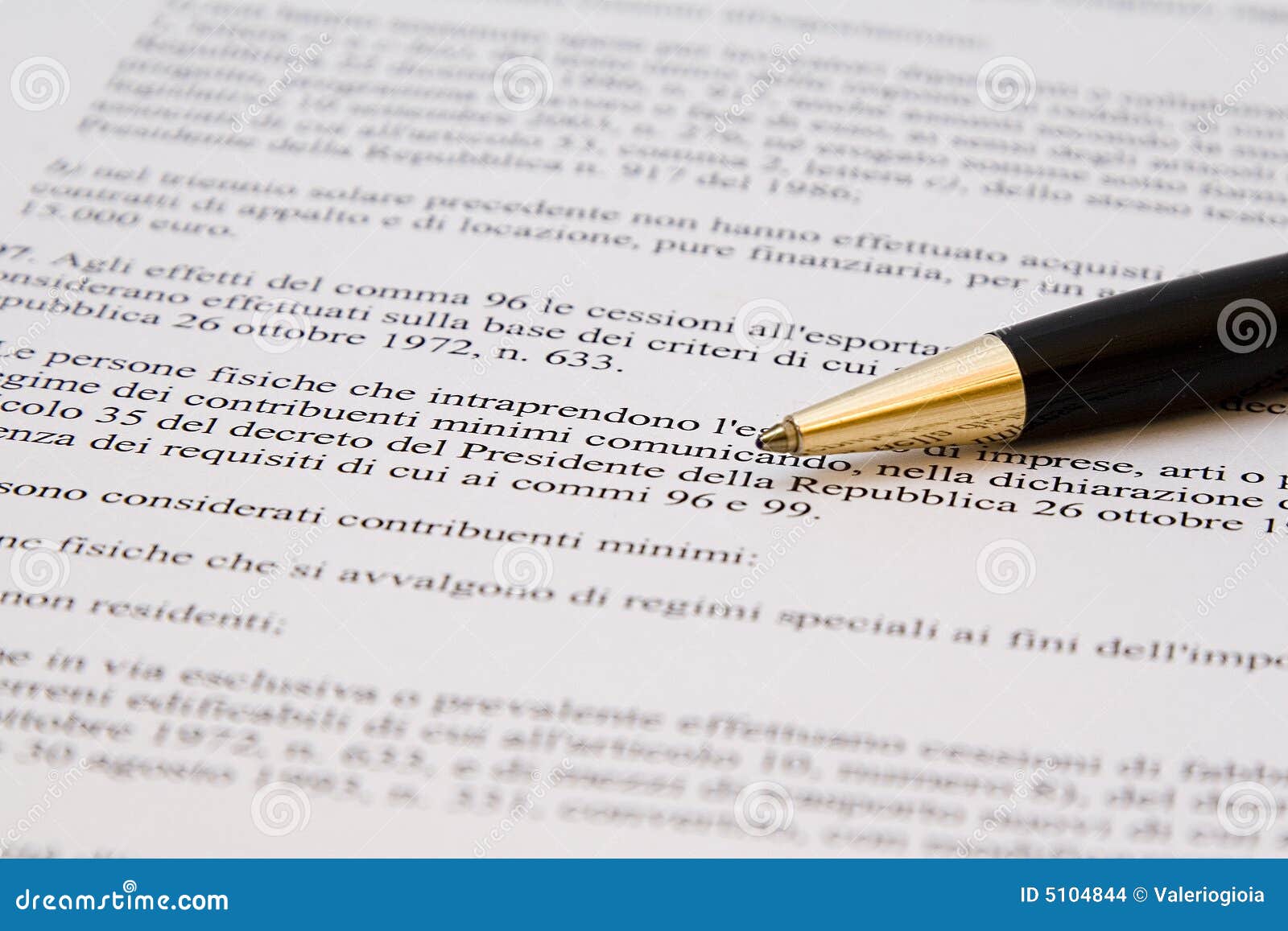 Pen on printed text stock photo. Image of legal, page - 5104844