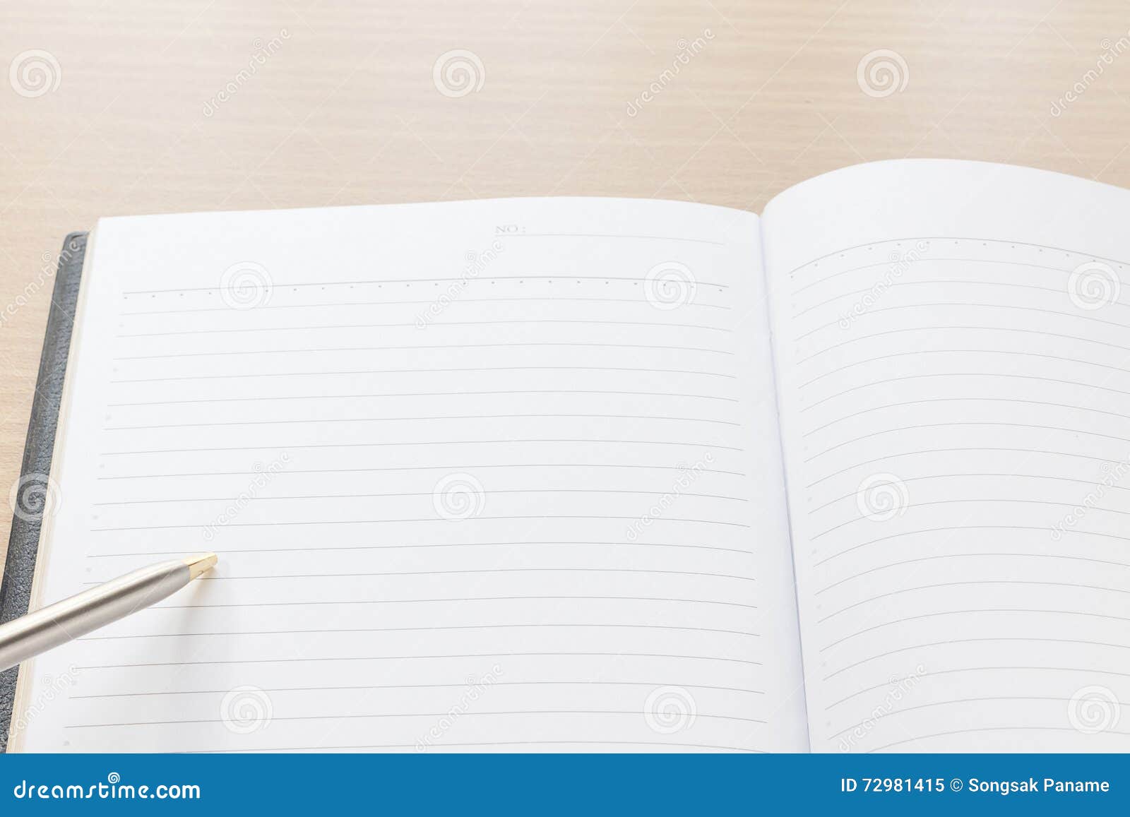 Pen Put on Notebook Open Blank Page Stock Image - Image of personal ...