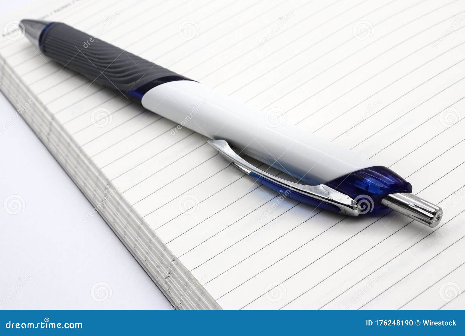 Pen Put on an Open Notebook with Horizontal Lines Stock Photo - Image ...