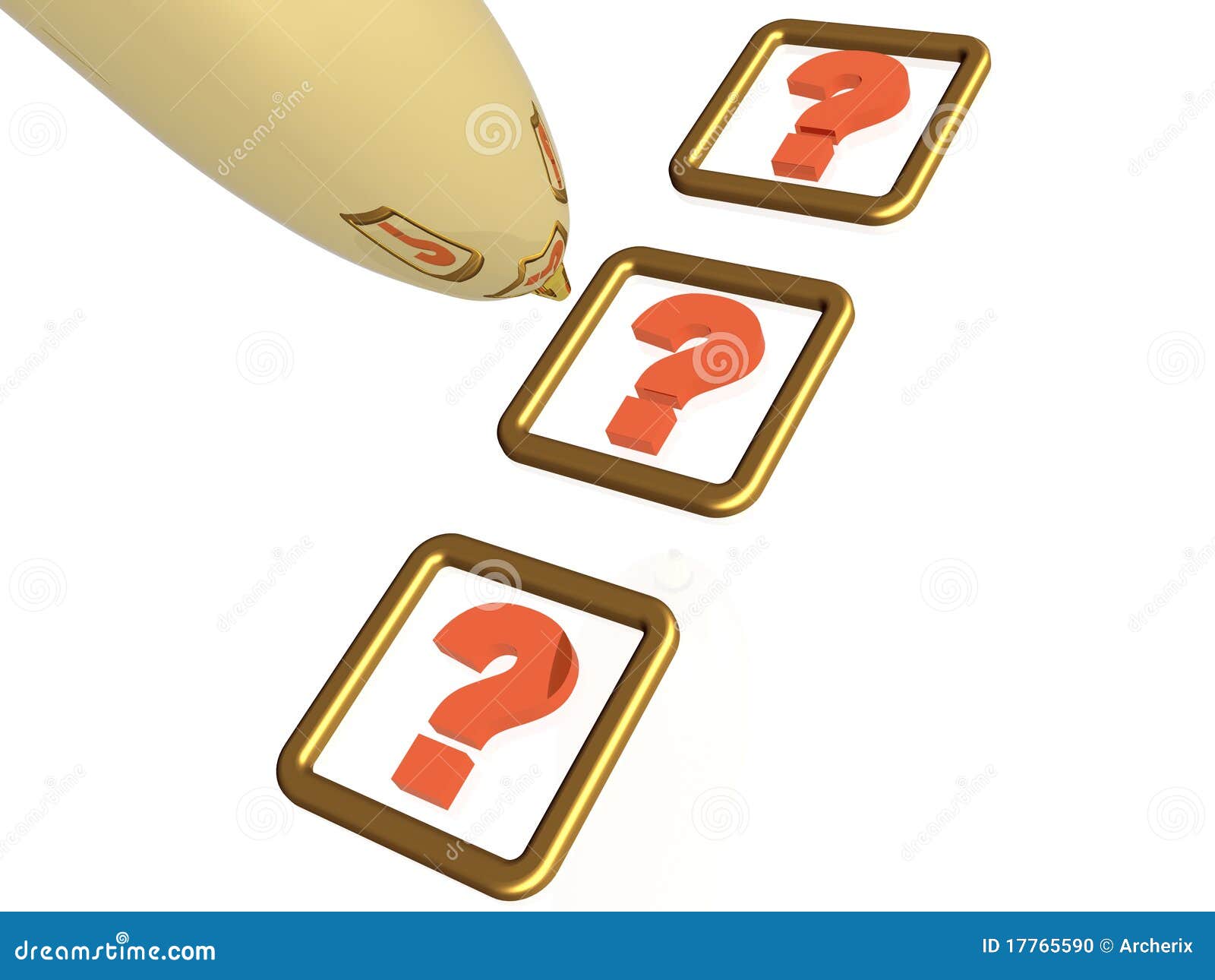 Pen and questions stock illustration. Illustration of business - 17765590