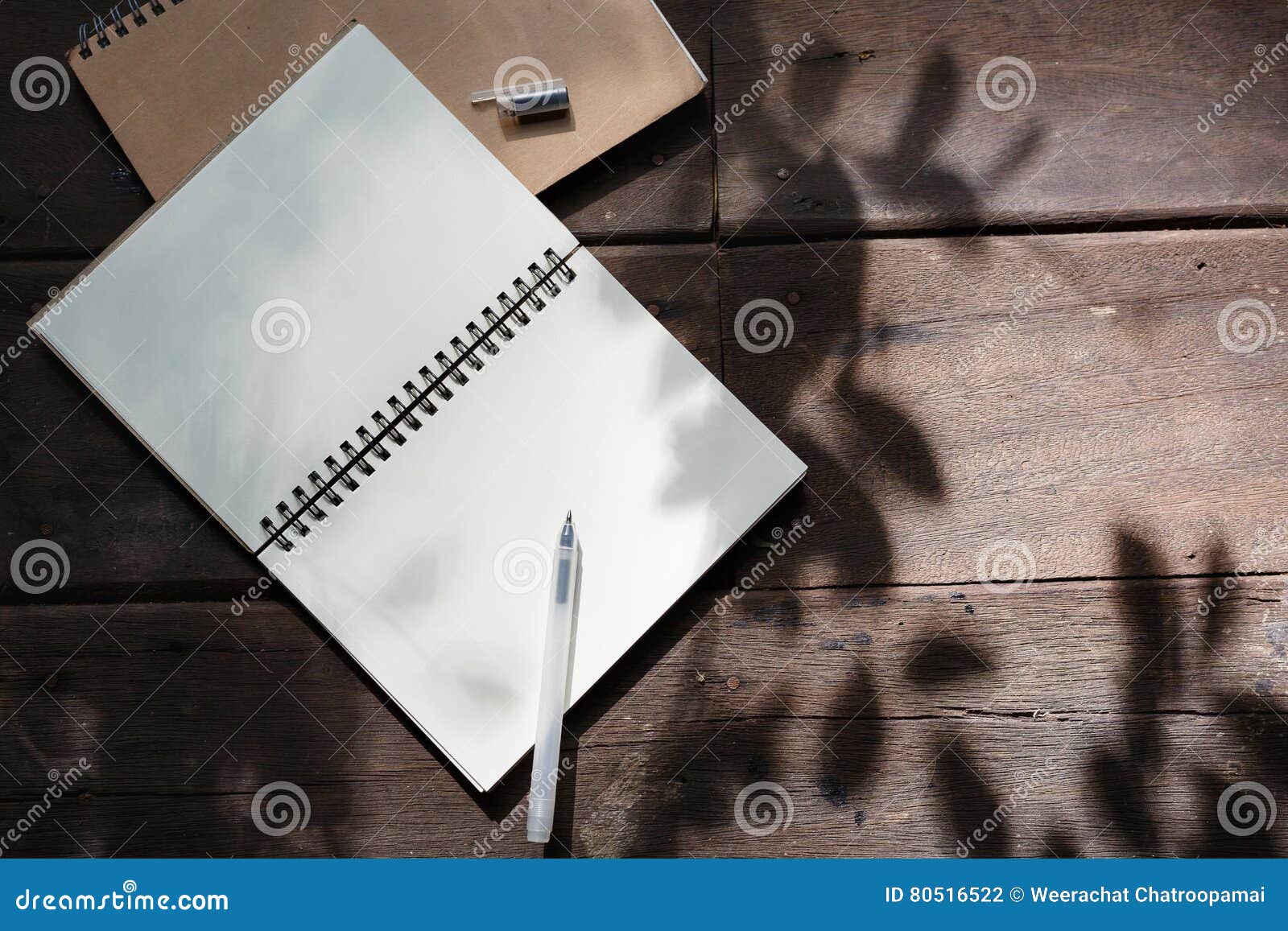 Pen and Recycle Notebook on Wood Background Stock Photo - Image of desk ...