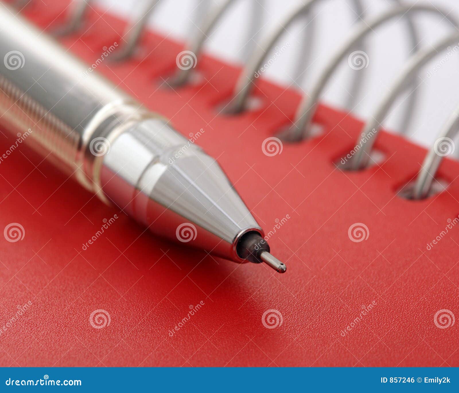 Pen on Red Notebook stock photo. Image of instruction, book - 857246