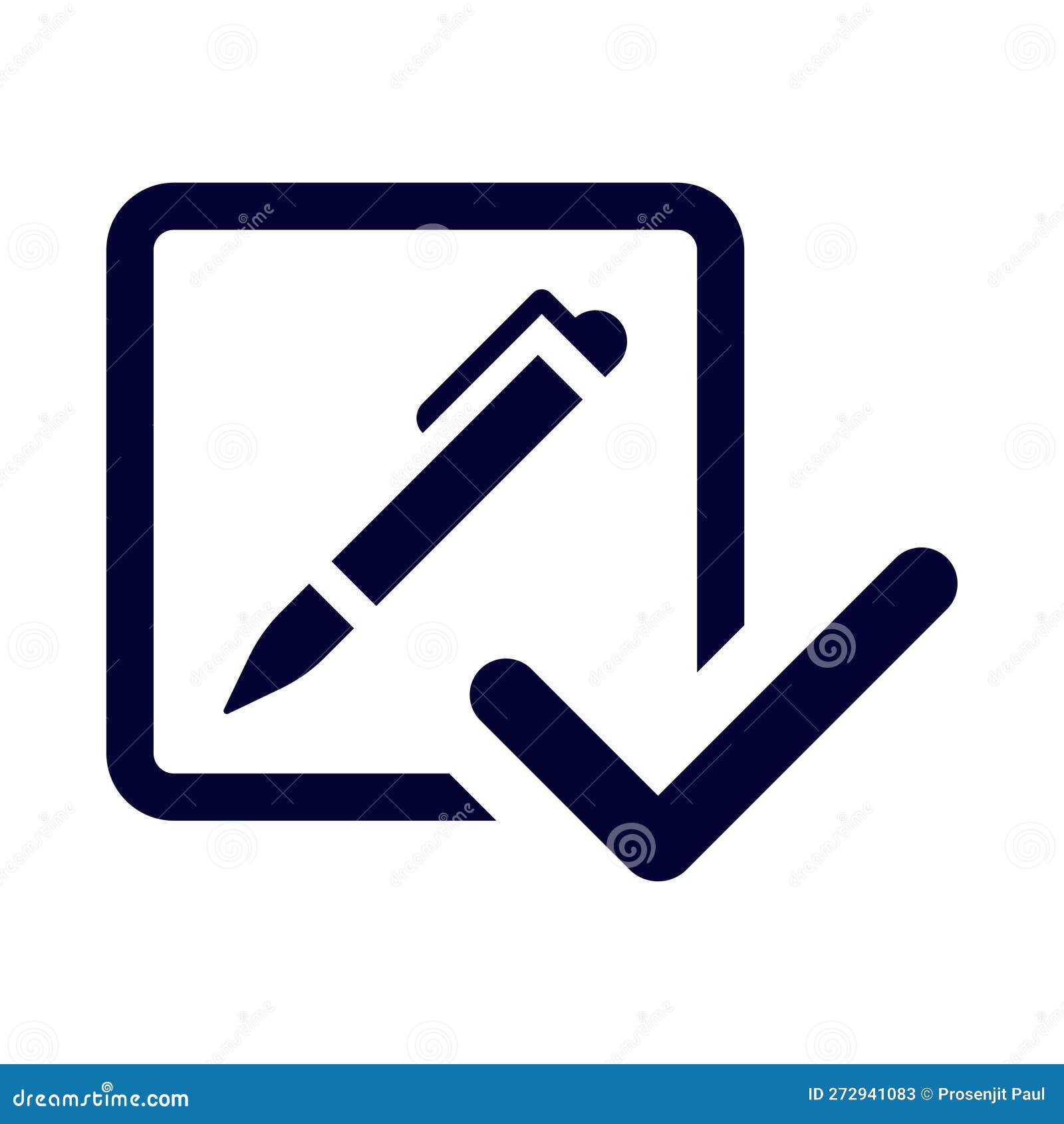 Pen, Report, Checker, Tick, Learning Check Icon Stock Vector ...