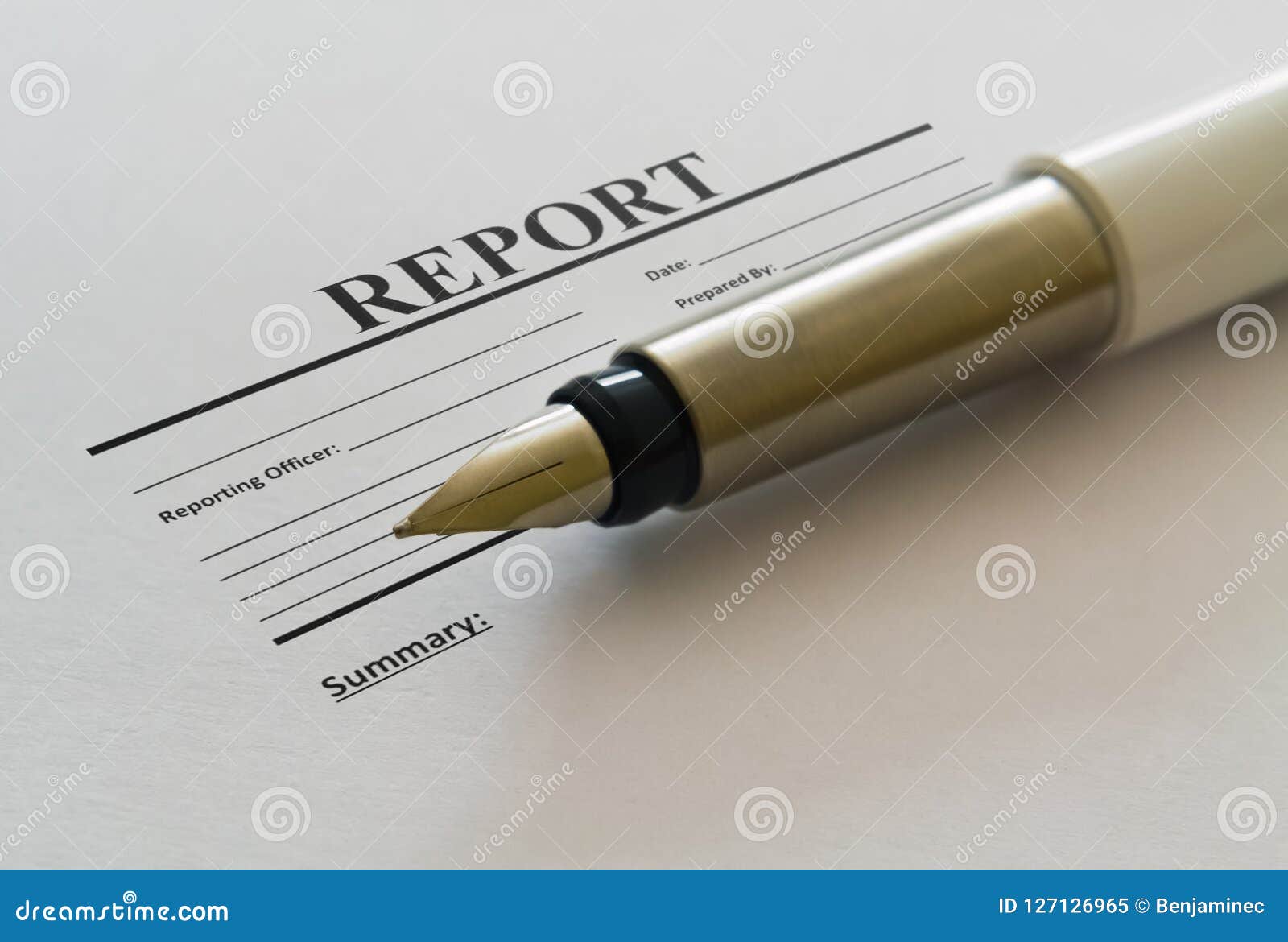 Pen and report form stock image. Image of quick, accomplishment - 127126965