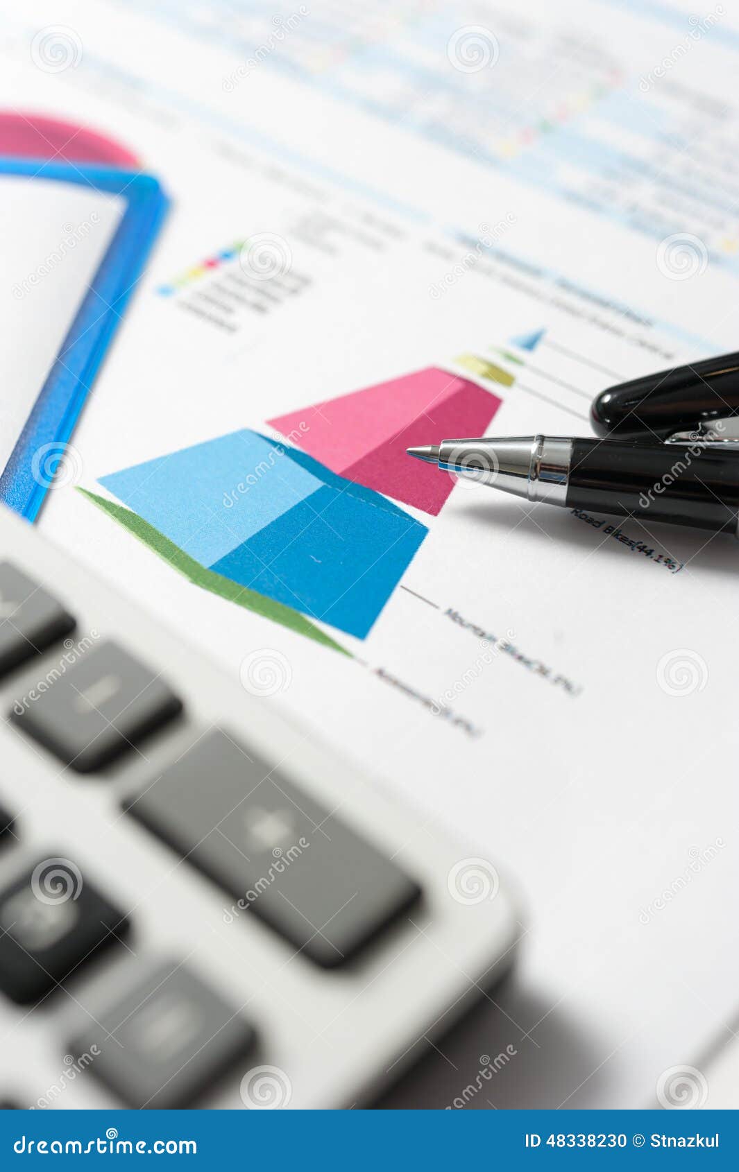 Pen and report paper stock photo. Image of monetary, computer - 48338230