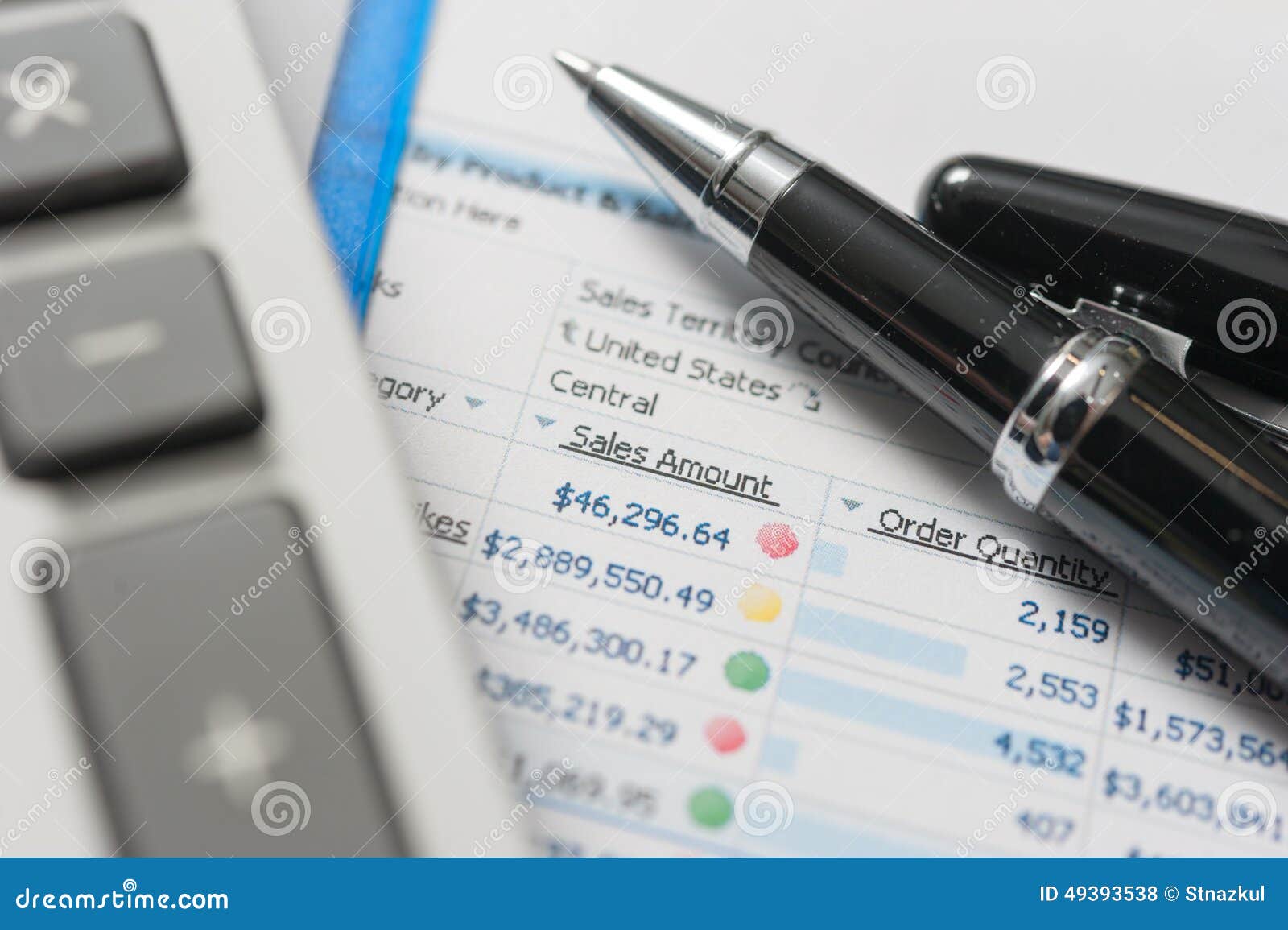 Pen and Report Paper, Business Conceptual Stock Photo - Image of ...