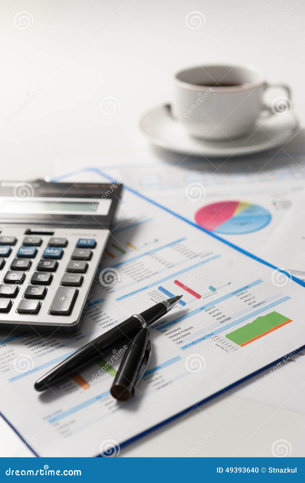 Pen and Report Paper, Business Conceptual Stock Photo - Image of ...