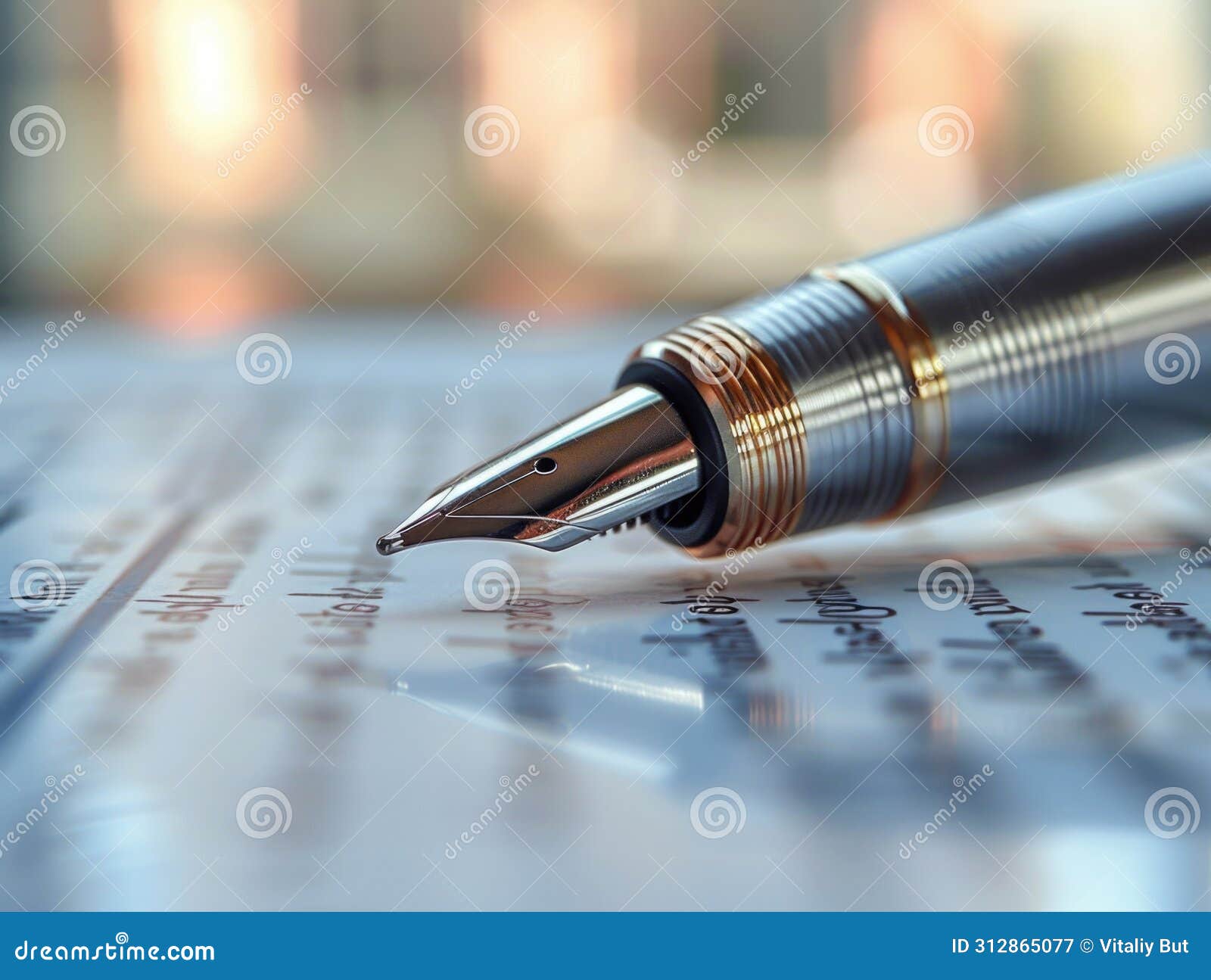 Pen Resting on Paper stock image. Image of stationary - 312865077
