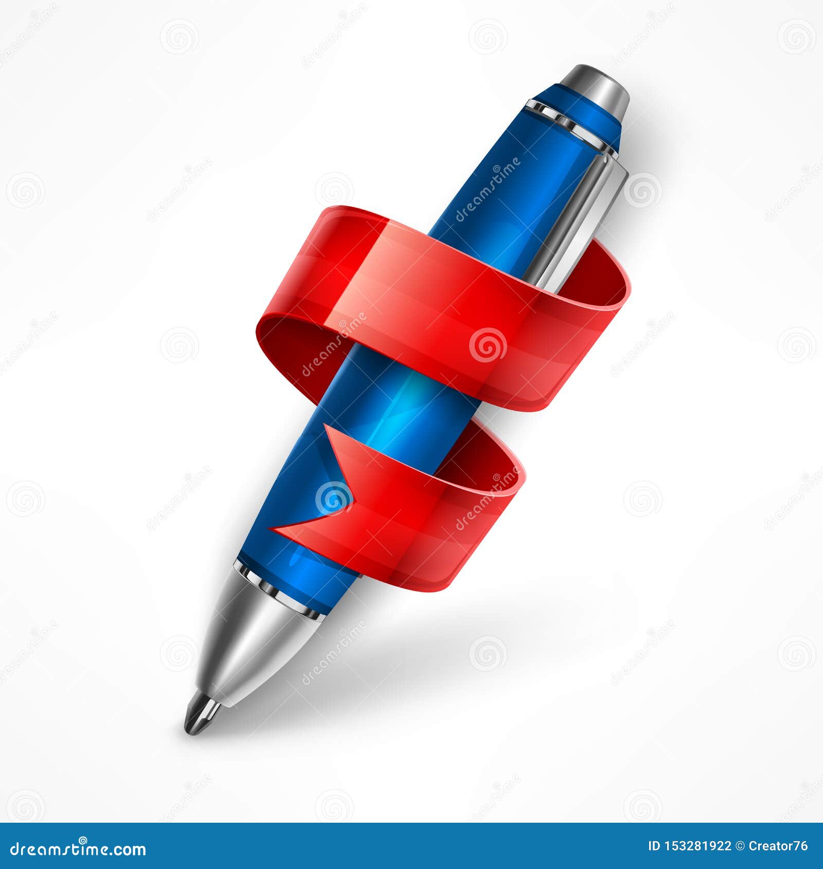 Pen Ribbon. Vector Illustration. Stock Vector - Illustration of icon ...