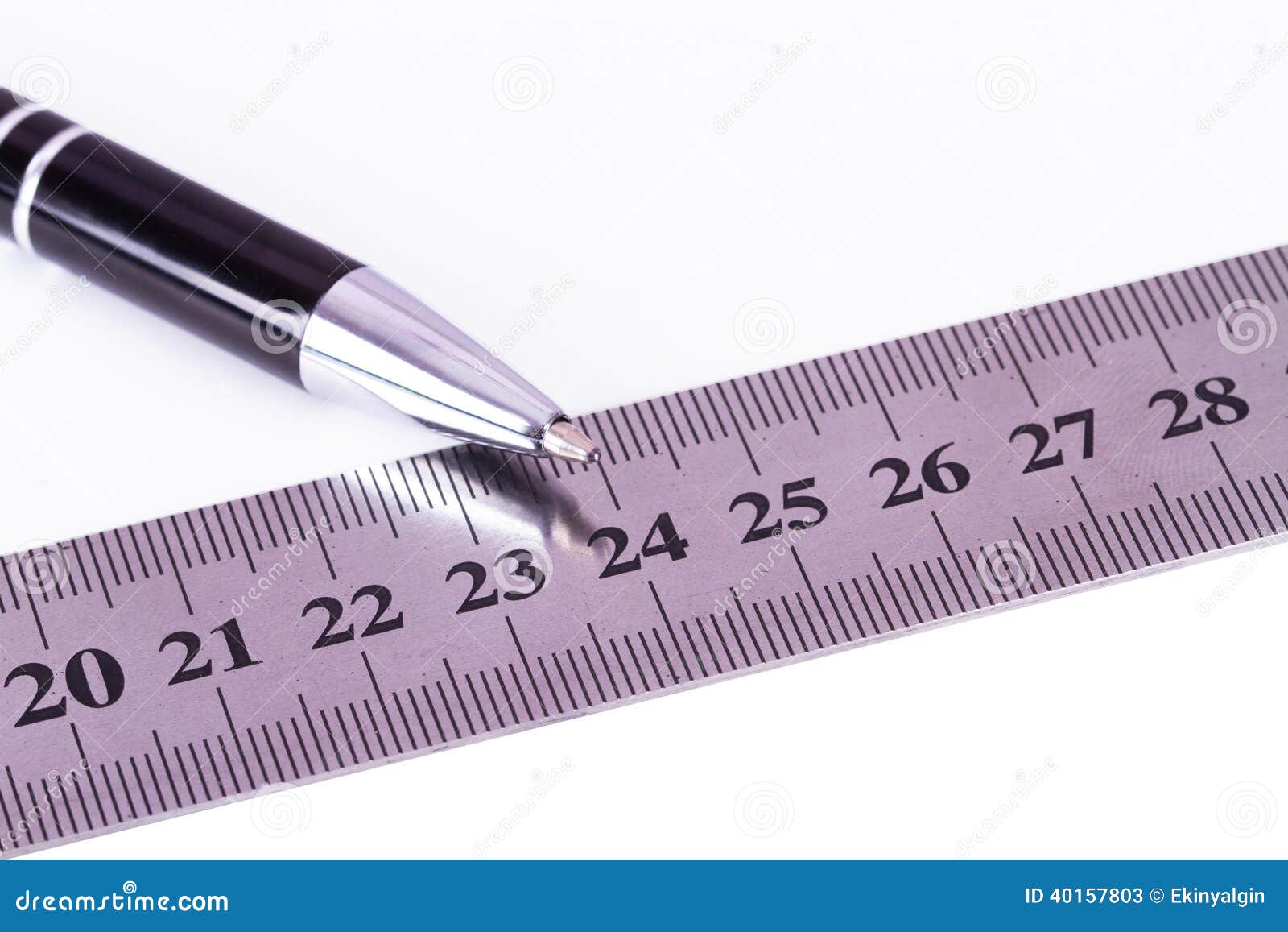 Pen and Ruler stock image. Image of accessory, isolated - 40157803