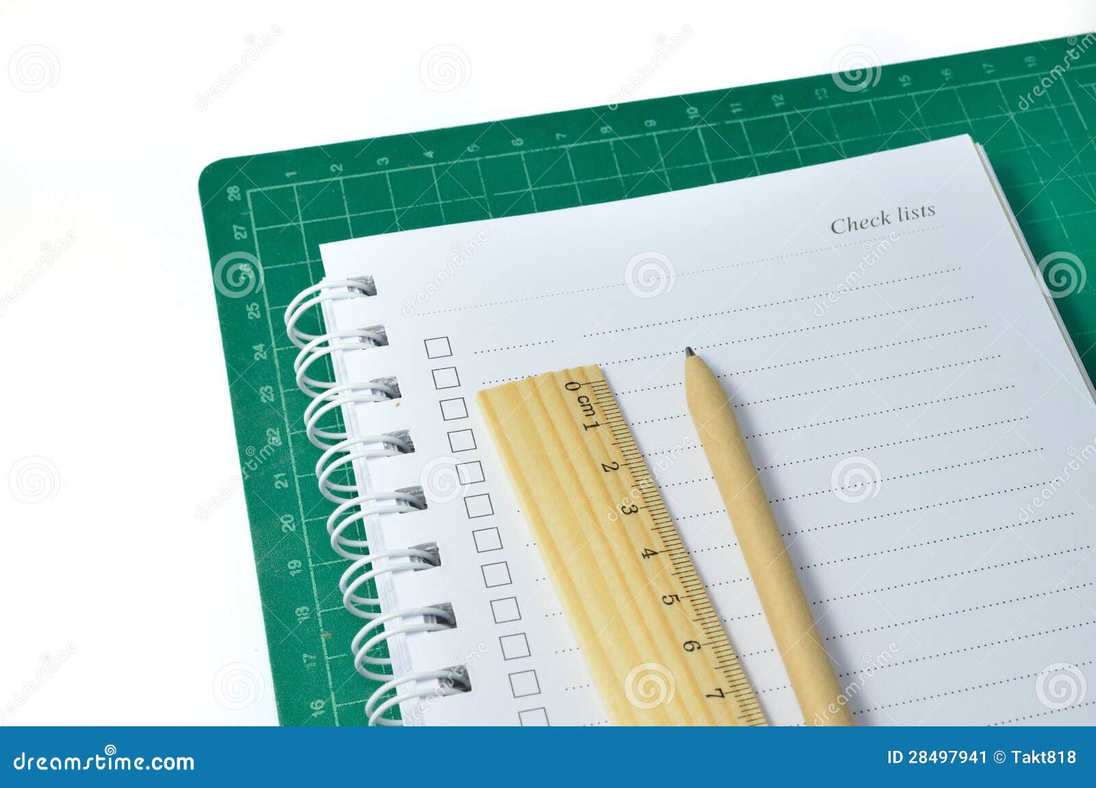 Pen, ruler and notebook stock image. Image of isolated - 28497941