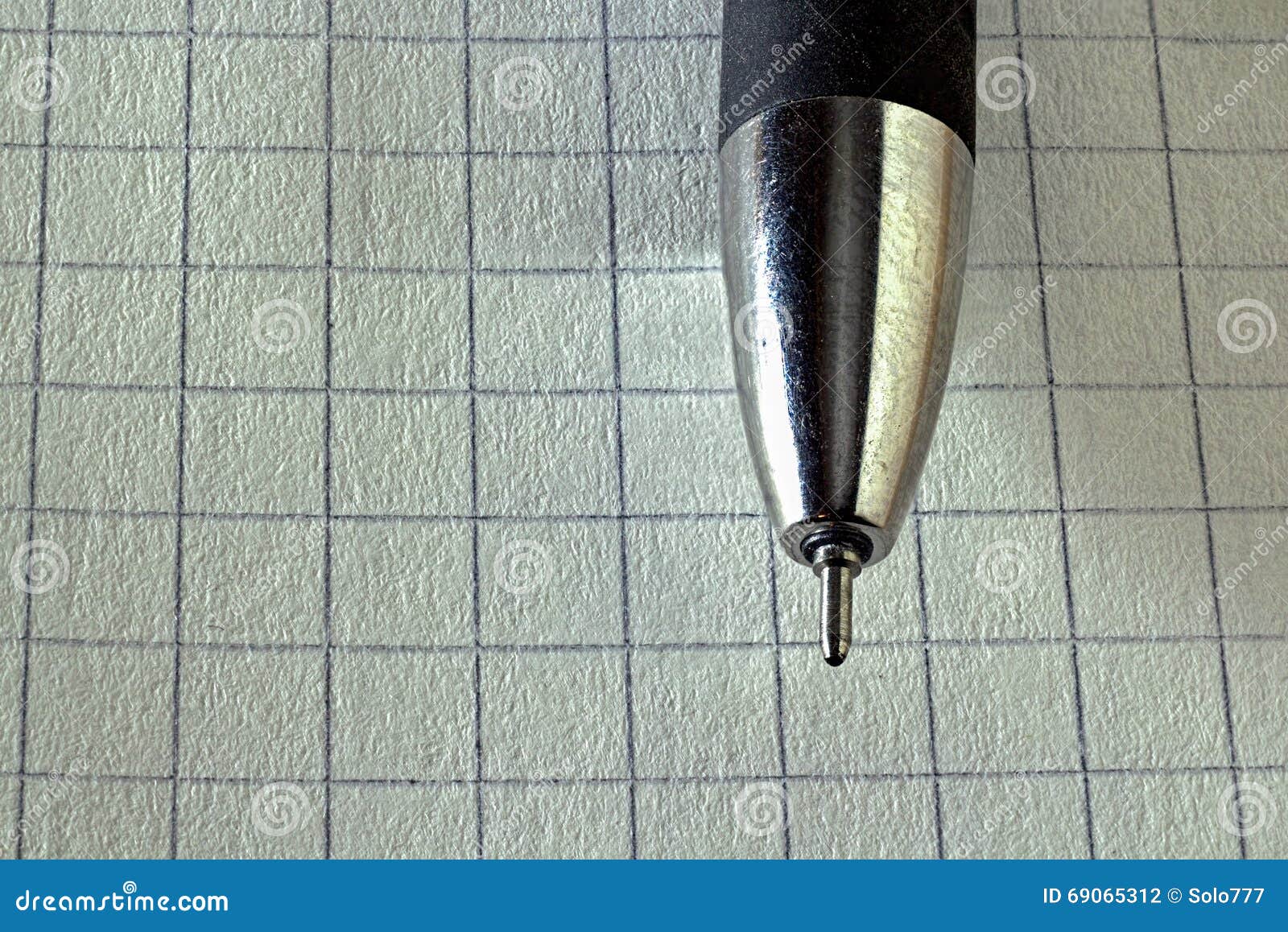 Pen on a Sheet of Graph Paper Stock Photo - Image of list, notebook ...