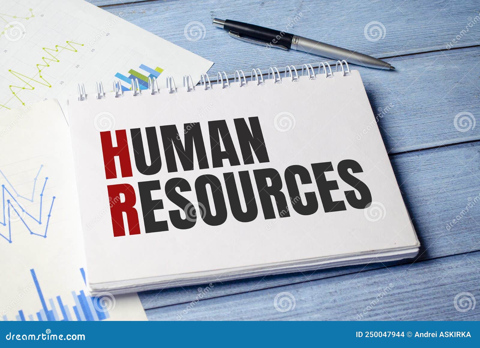Pen and a Sheet of White Paper with the Text Human Resources Stock ...