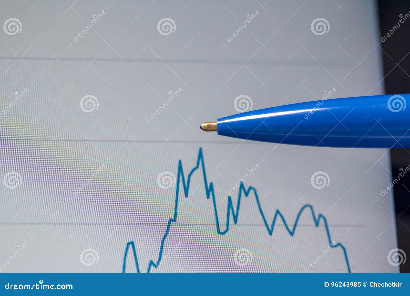 Pen Showing Graph Point on the Screen Stock Image - Image of work ...