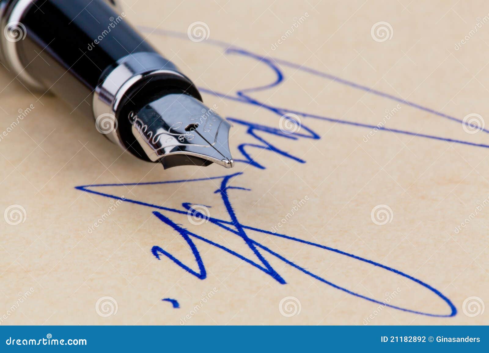 A pen and a signature stock photo. Image of indenture - 21182892