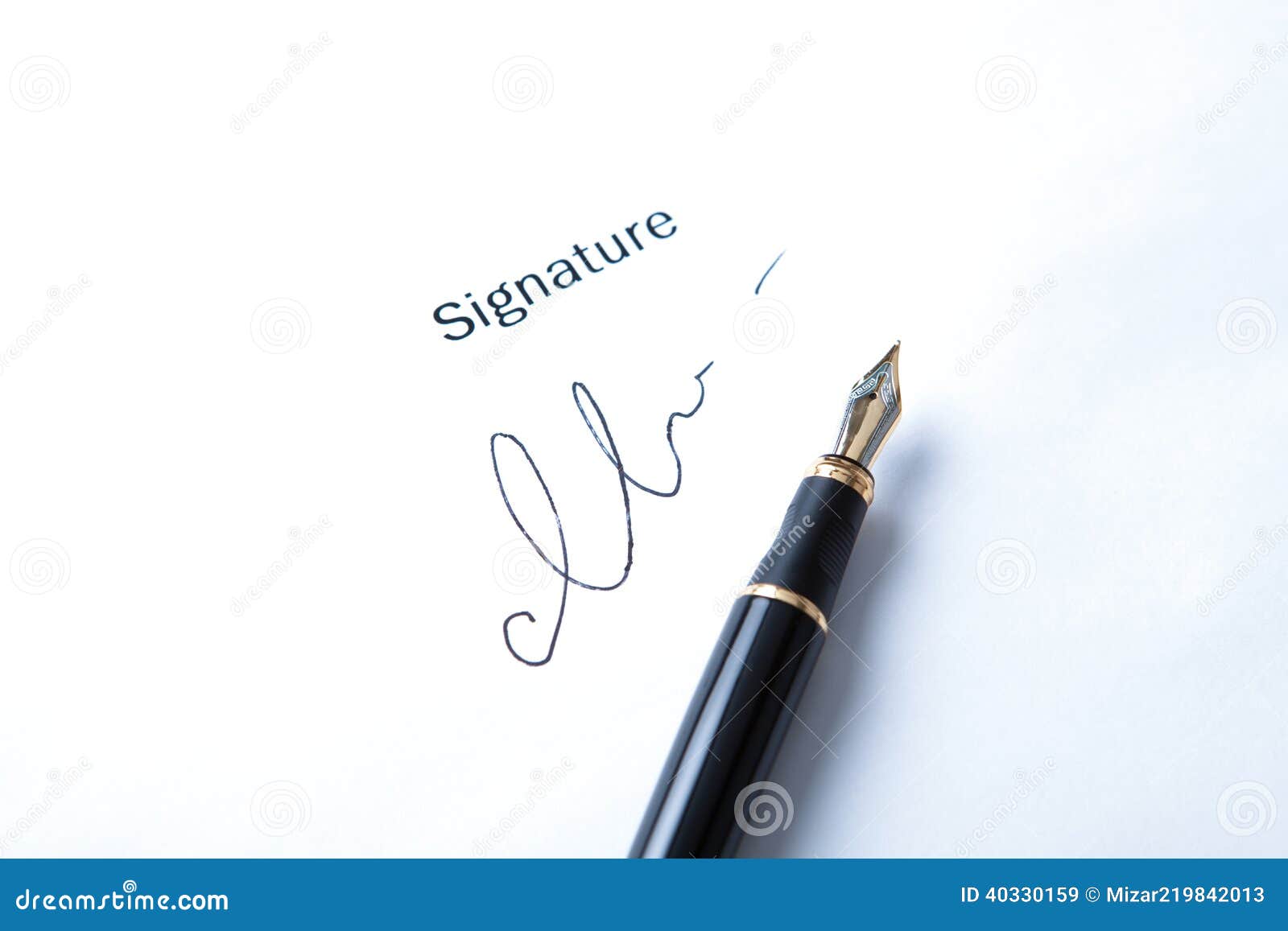 Pen and signature stock image. Image of text, signing - 40330159