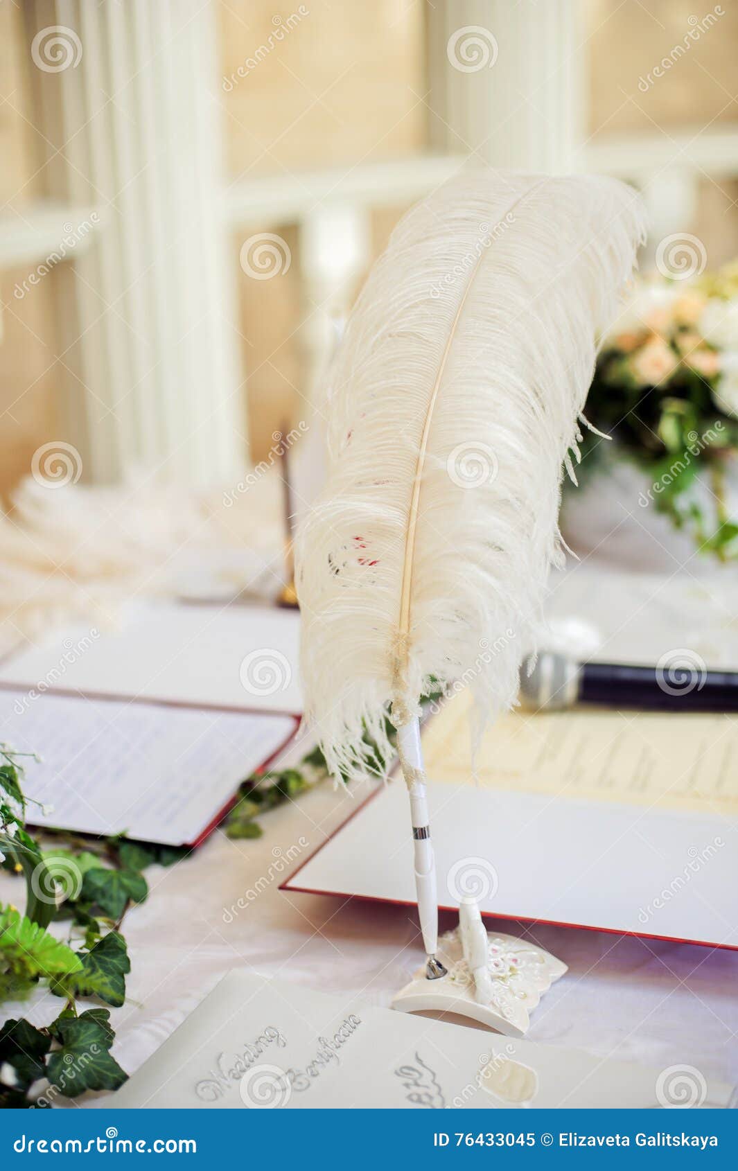 The Pen for Signing Wedding Documents Stock Image - Image of events ...