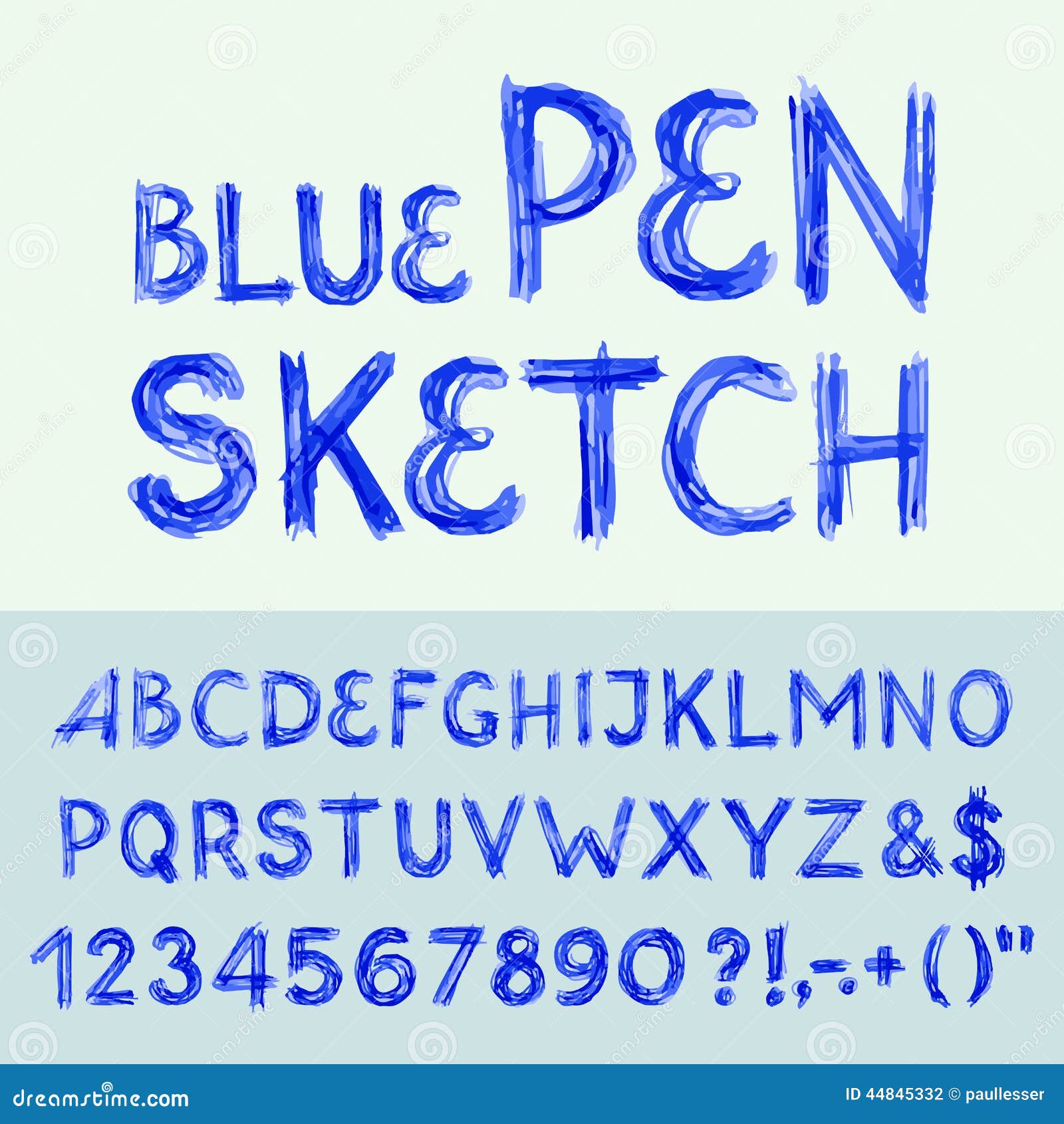 Pen sketch alphabet stock vector. Illustration of drawing - 44845332