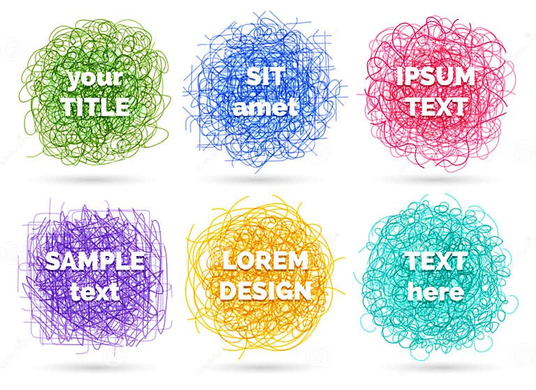 Pen sketch mess labels stock vector. Illustration of curled - 127614447