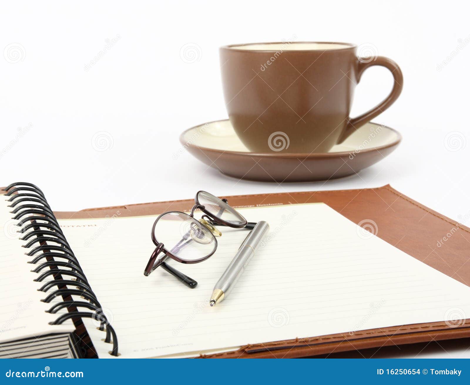 Pen on a spiral notebook stock photo. Image of equipment - 16250654