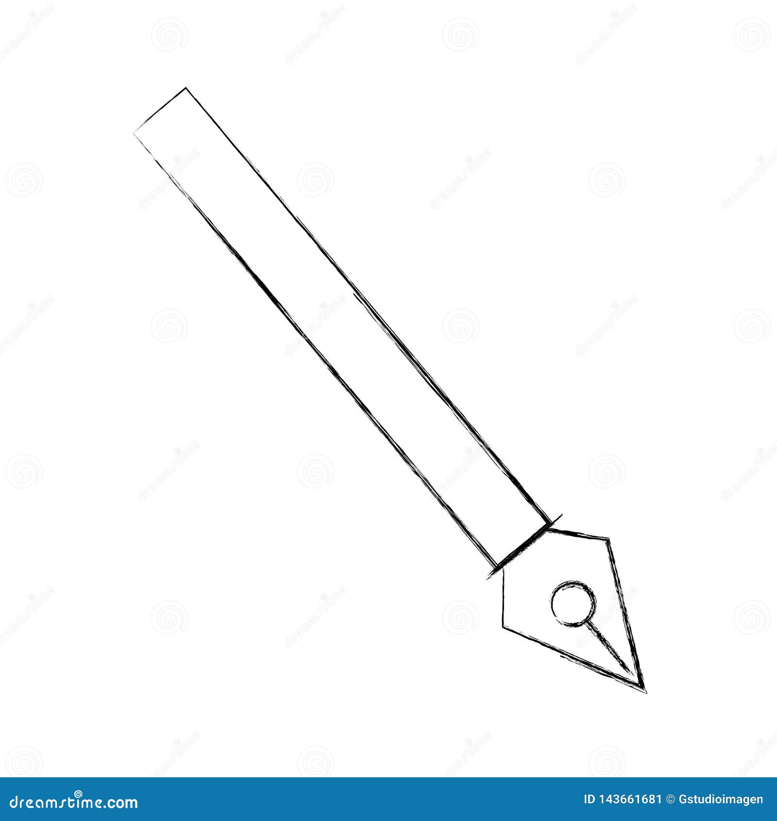 Pen Steel Basic Tip Ink Artistic Creativity Object Stock Vector ...