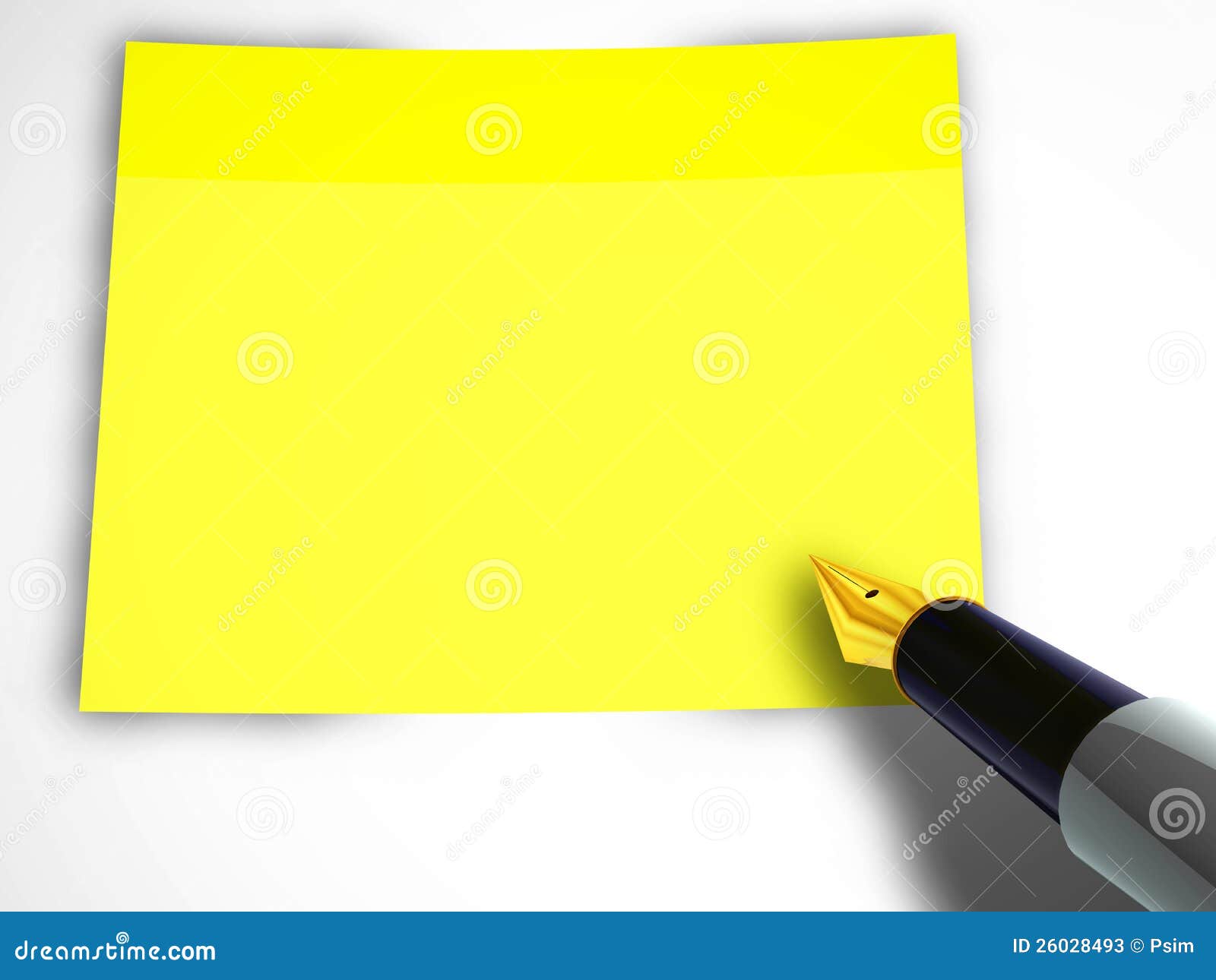 Pen and sticky note stock illustration. Illustration of message - 26028493