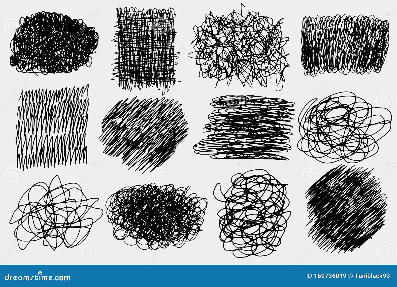 Pen Strokes Set. Hand Drawn Lines Collection. Vector Illustration of ...