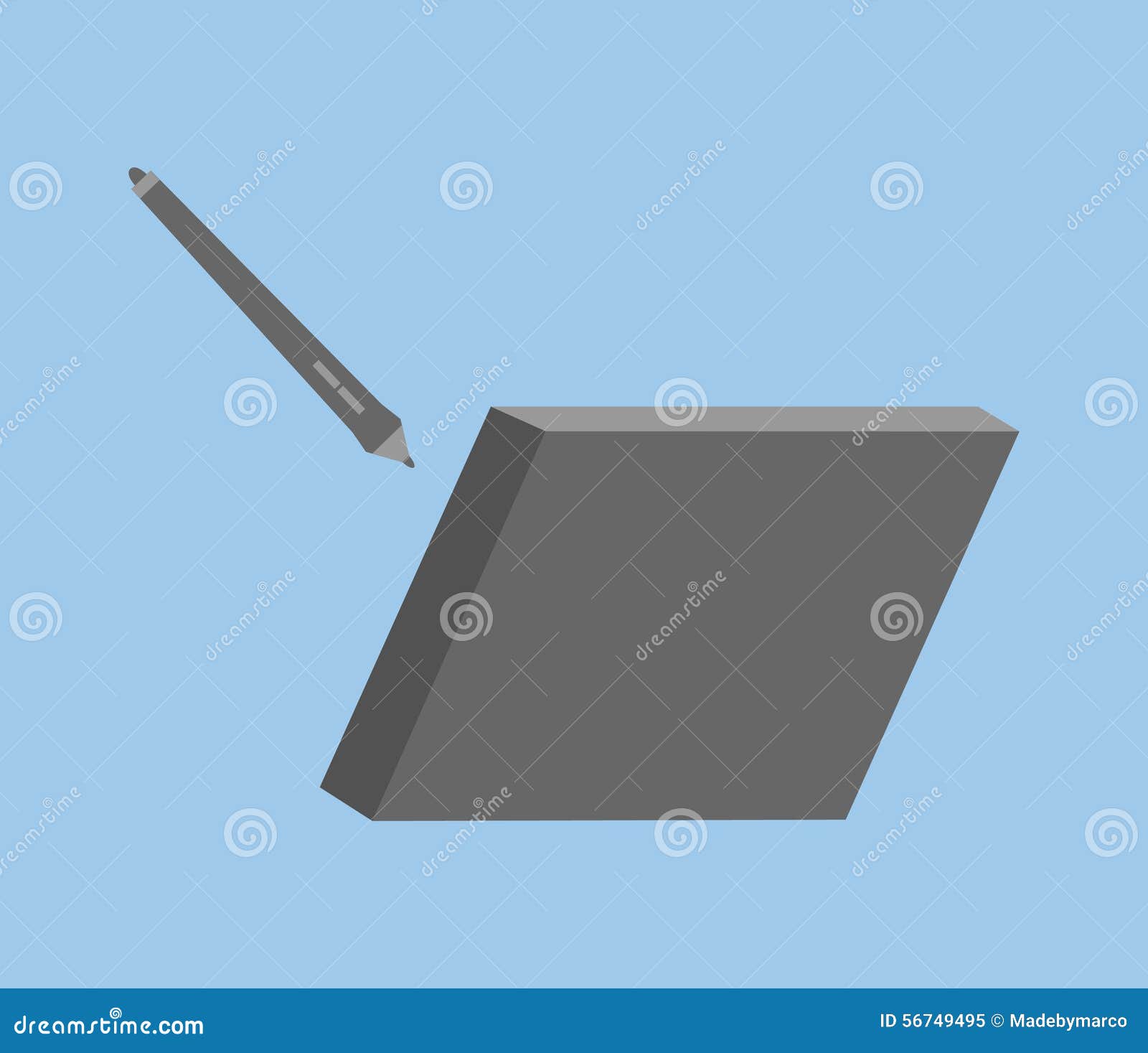 Pen Stylus with Touch Screen Monitor Tablet Stock Illustration ...