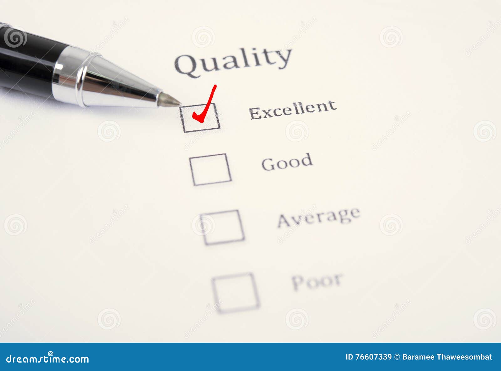 Pen And Survey Form Consumer With Questionnaire Checkbox Royalty-Free ...