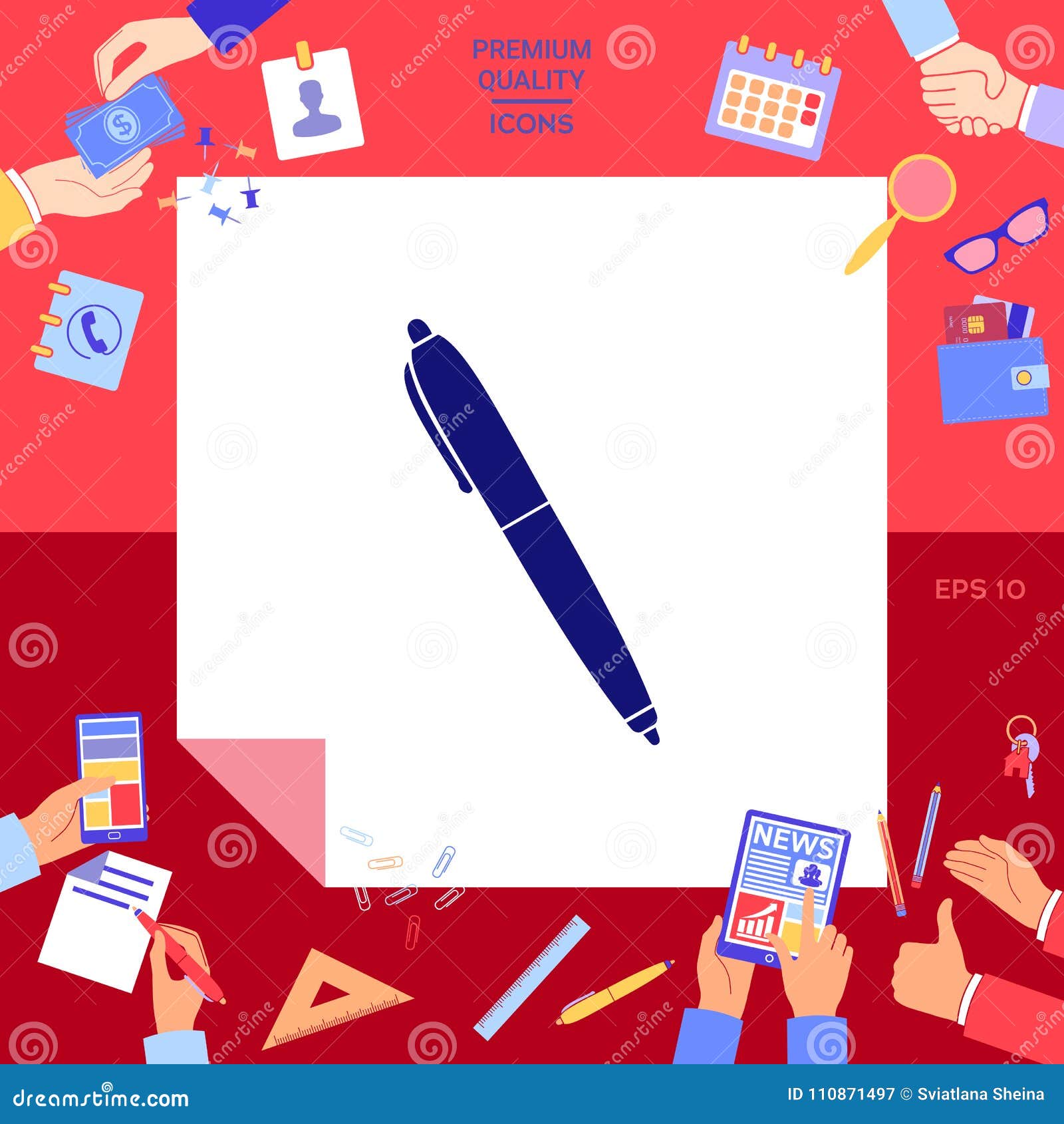 Pen symbol icon stock vector. Illustration of symbol - 110871497