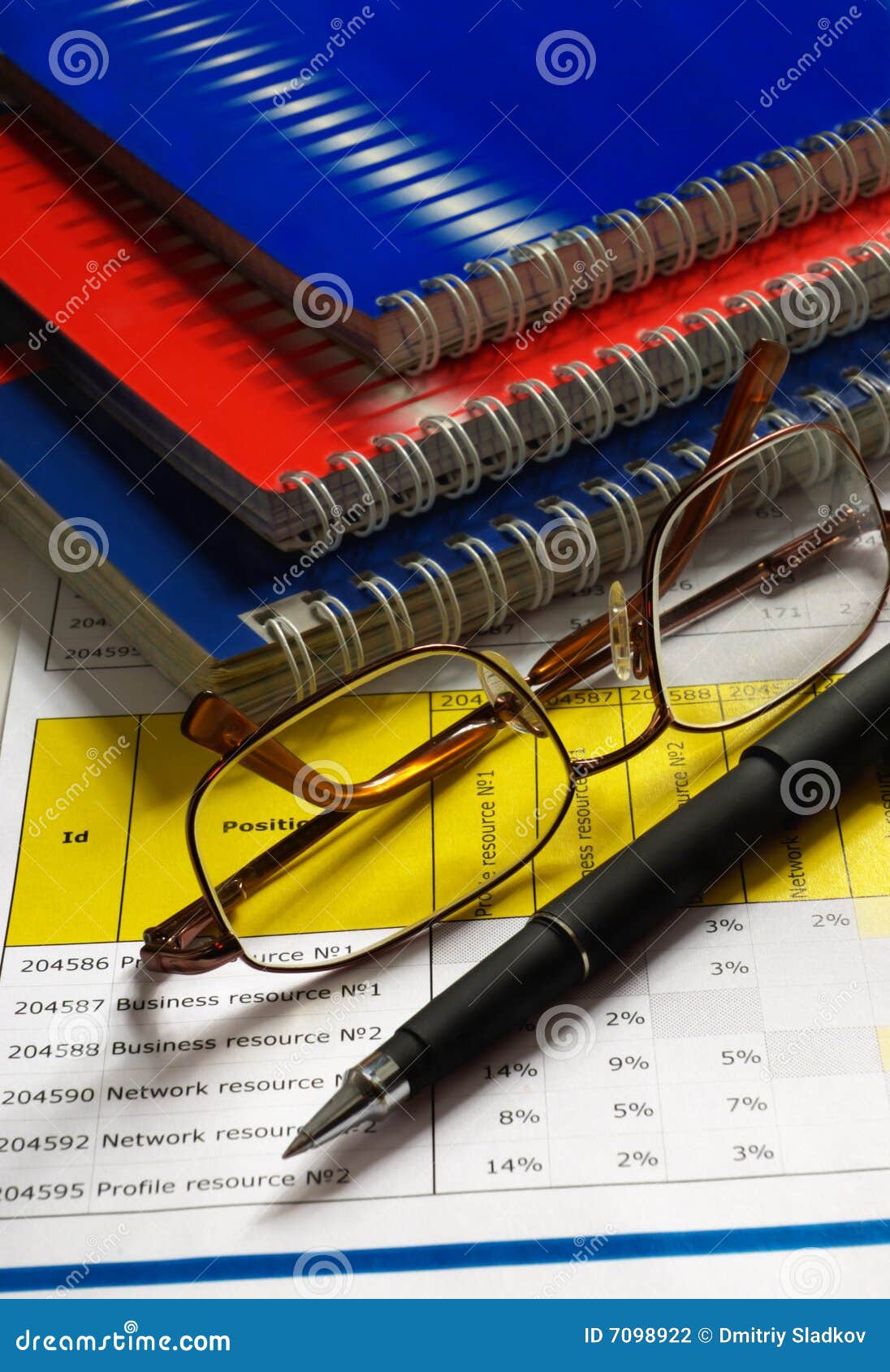 Pen on the table stock photo. Image of document, glasses - 7098922