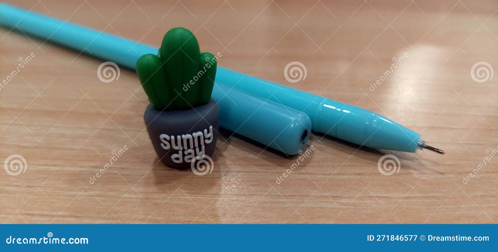 A Pen on Table. a Blue Pen on Table. a Cute Pen Stock Image - Image of ...